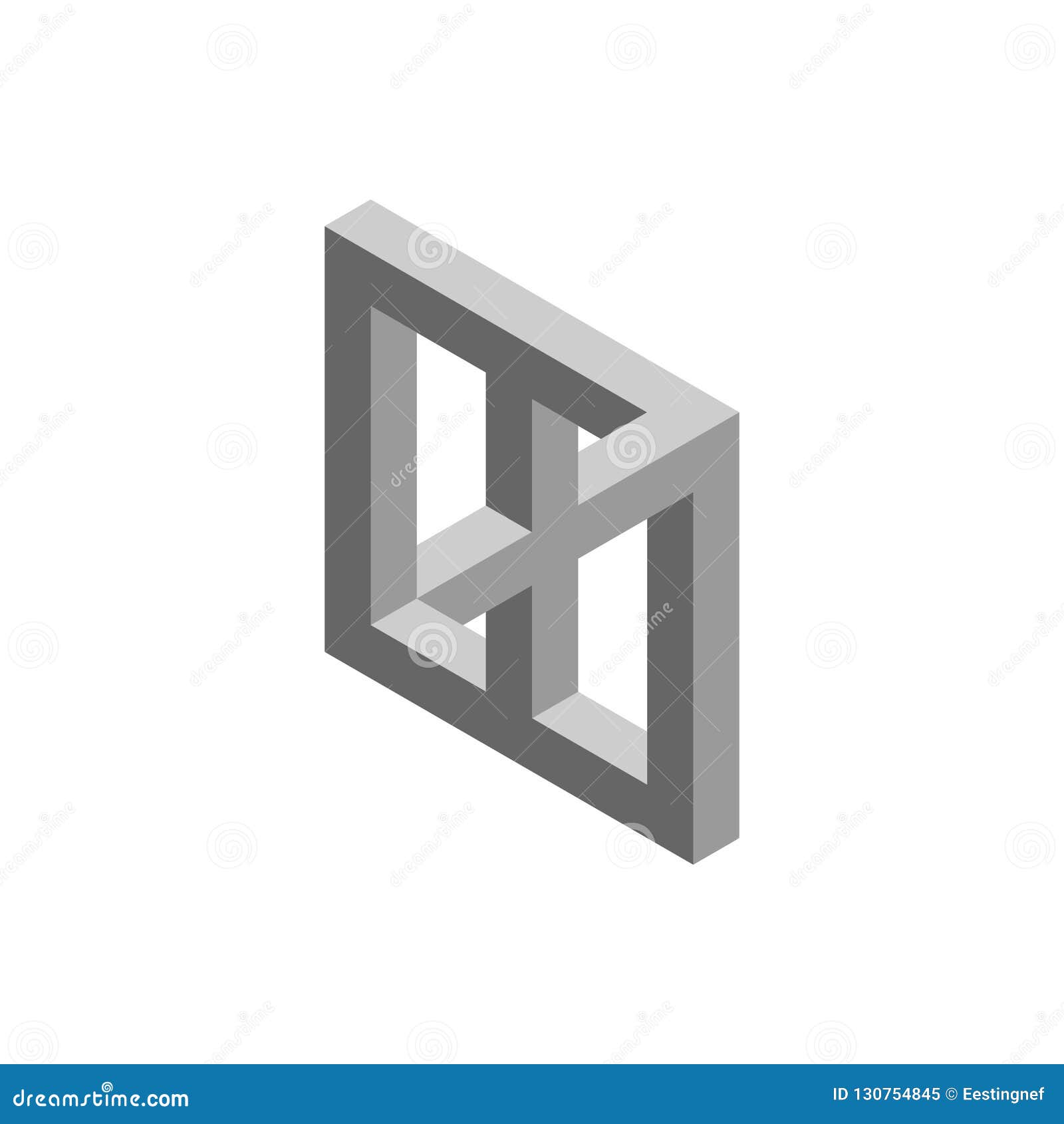 Impossible Object. Isolated on White Background. 3d Vector Illus Stock ...