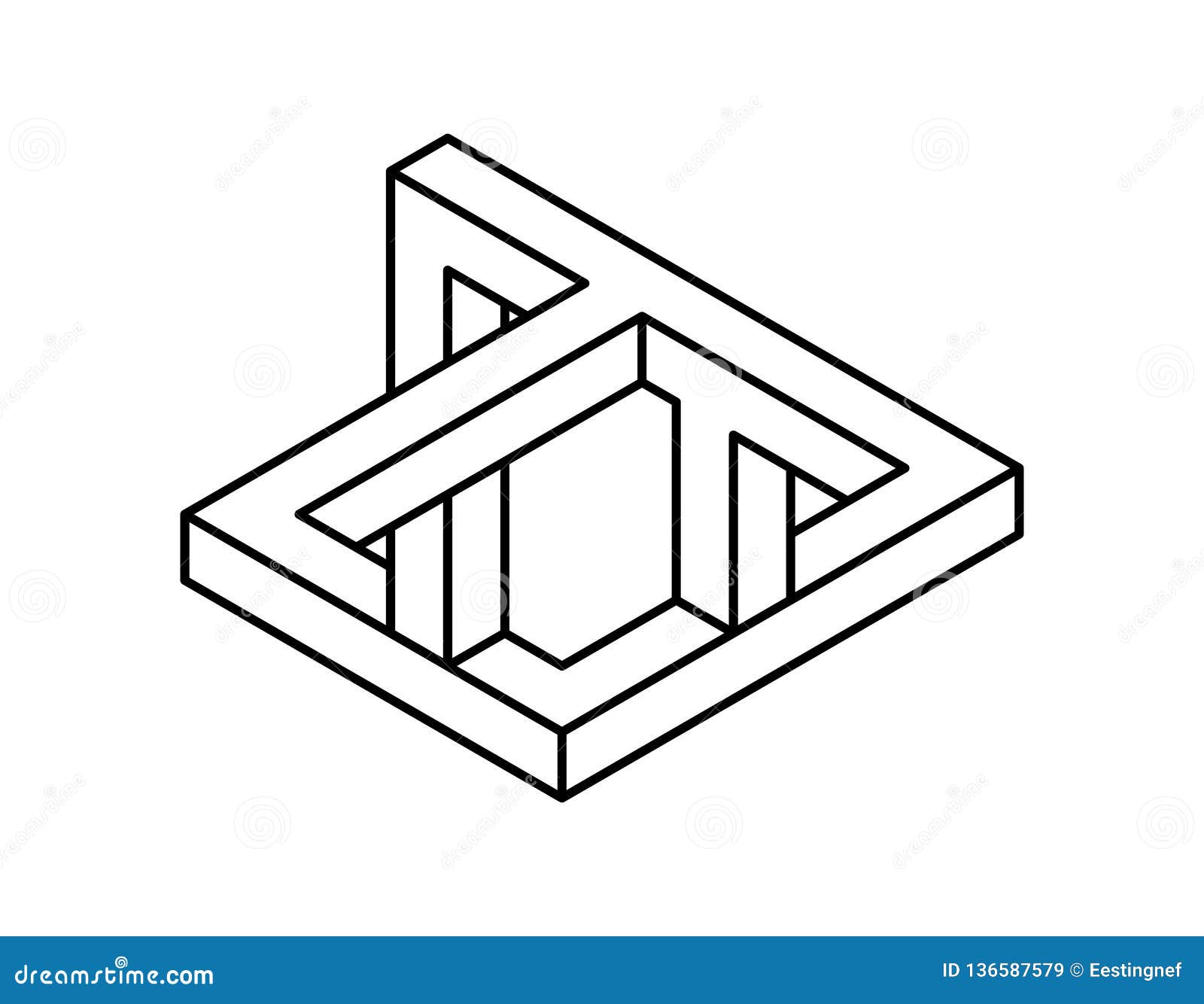 Impossible Object. Isolated on White Background Stock Vector ...