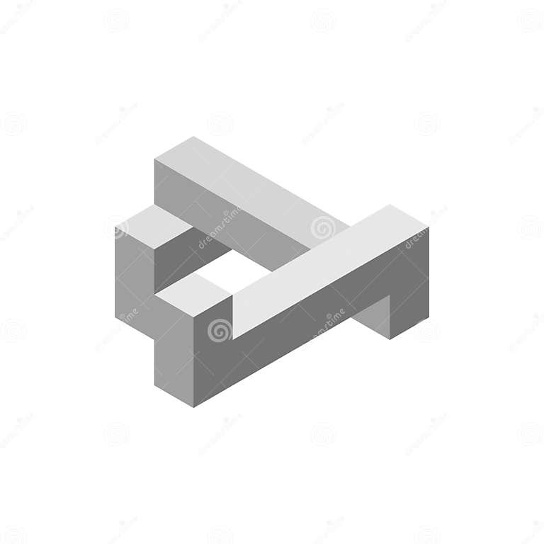 Impossible Object. Isolated on White. 3d Vector Illustration.Isometric ...