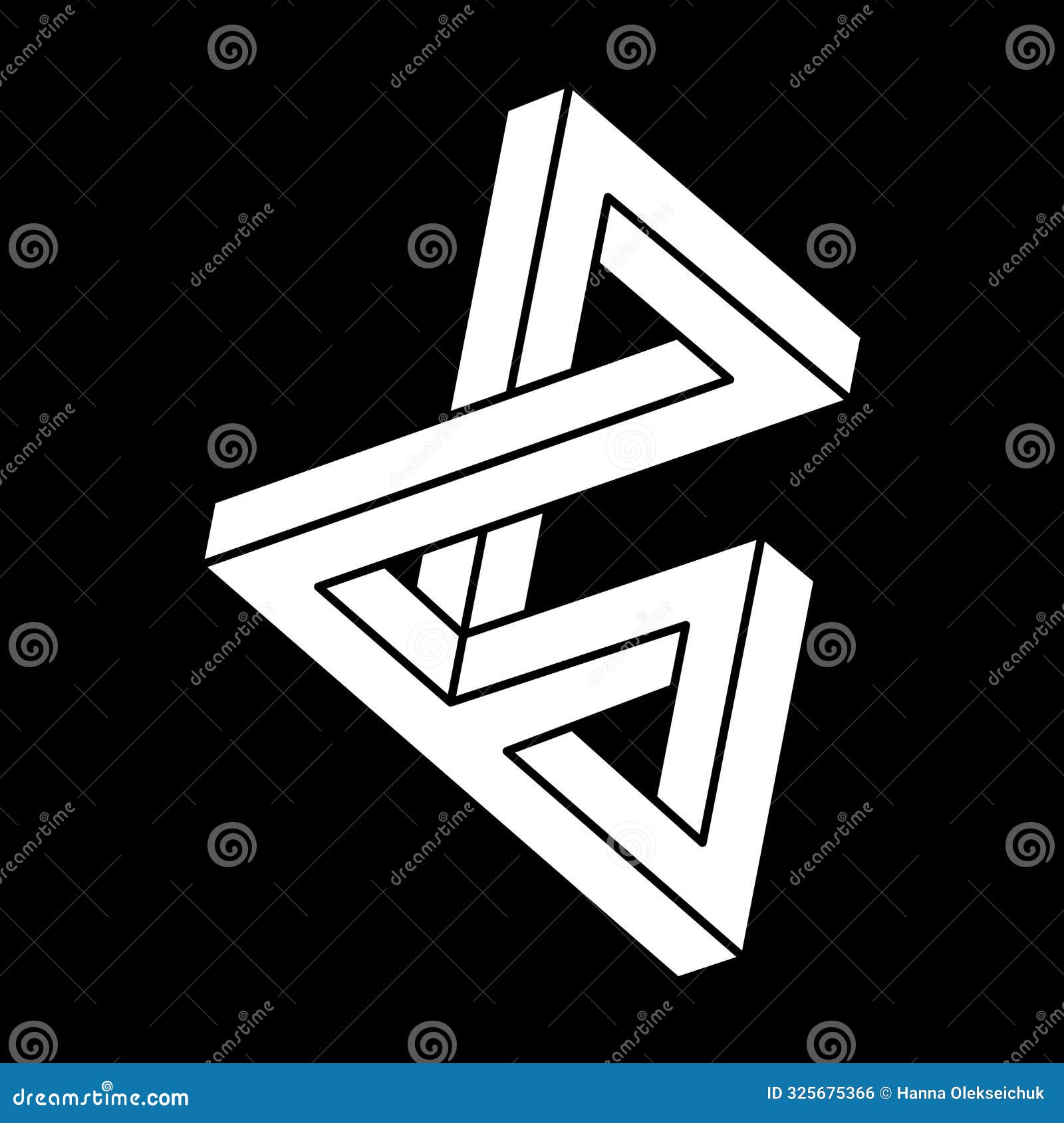 Impossible Object. Line Geometric Shapes. Optical Illusion Figure ...