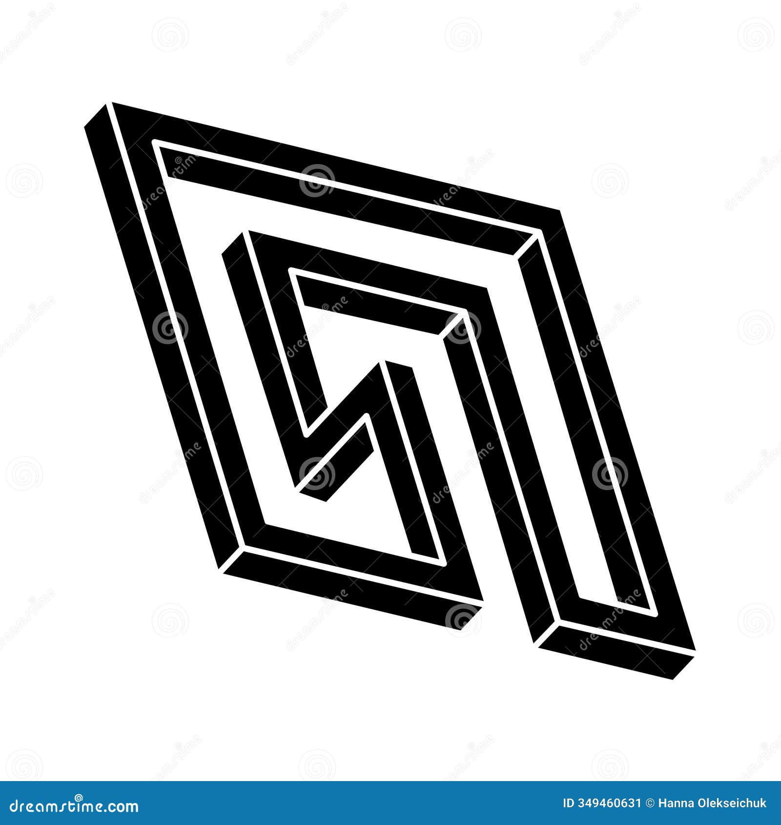 Impossible Object. Unreal Geometric Shape. Optical Illusion Figure. Optical Art. Vector ...