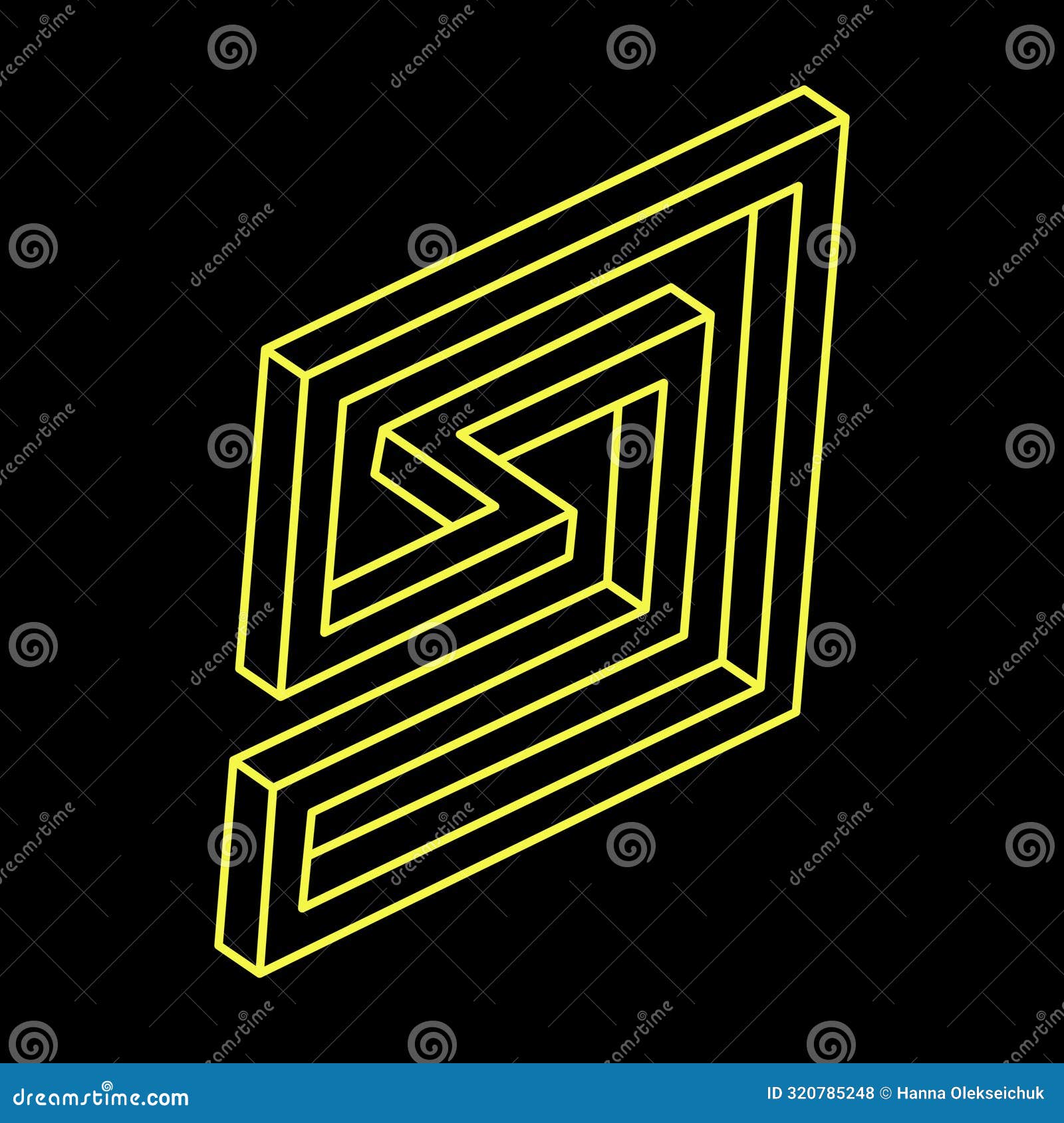 Impossible Objects. Line Geometric Shapes. Optical Illusion Figures ...