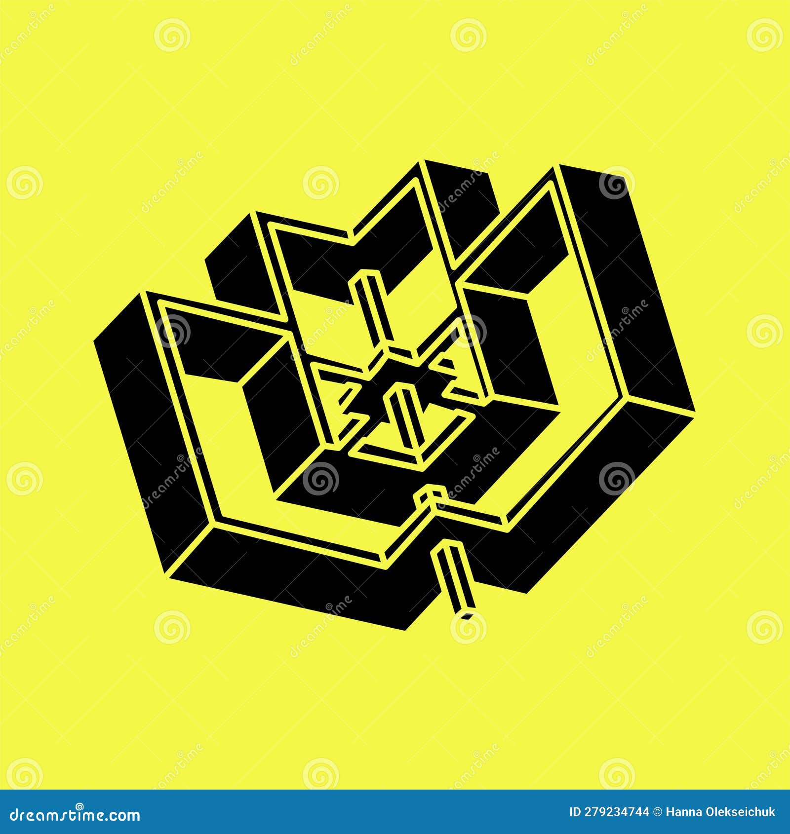 Impossible Optical Illusion Shapes. Optical Art Object. Impossible ...