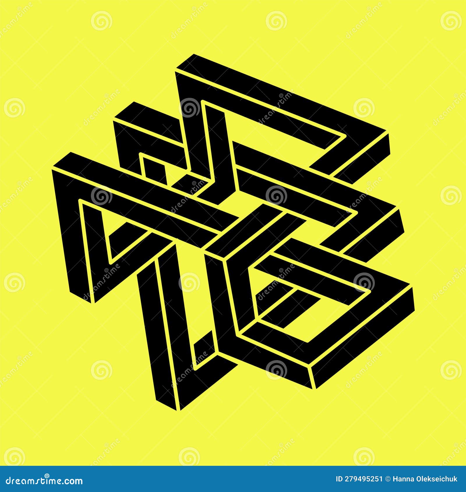 Impossible Optical Illusion Shapes. Sacred Geometry. Optical Art Object ...