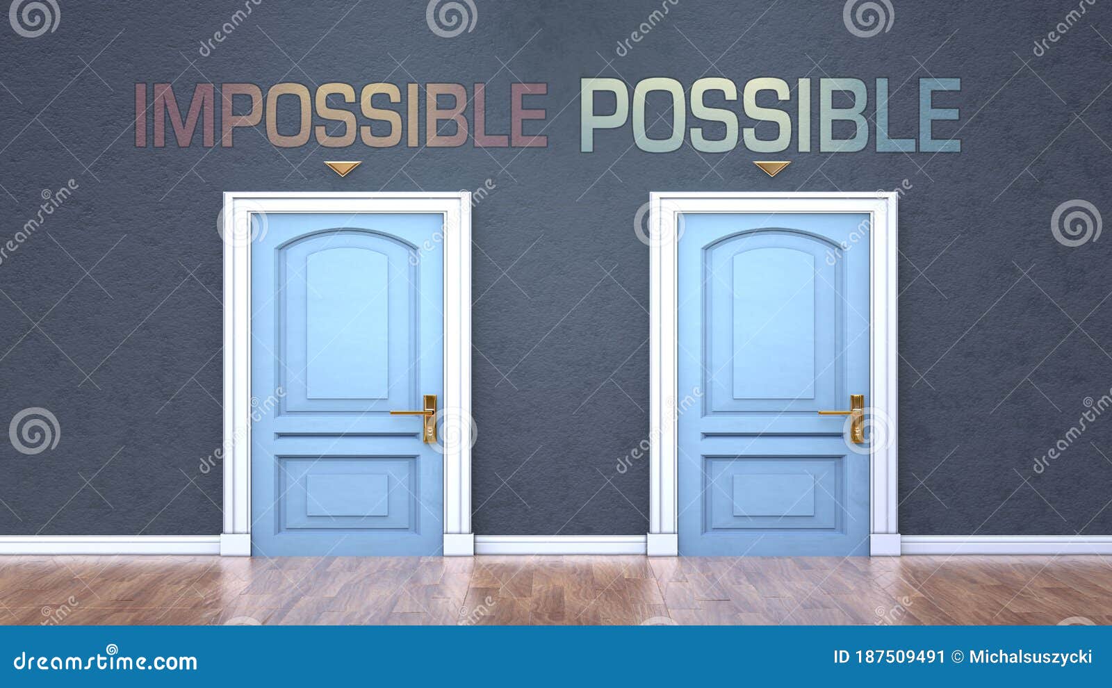 Impossible and Possible As a Choice - Pictured As Words Impossible ...