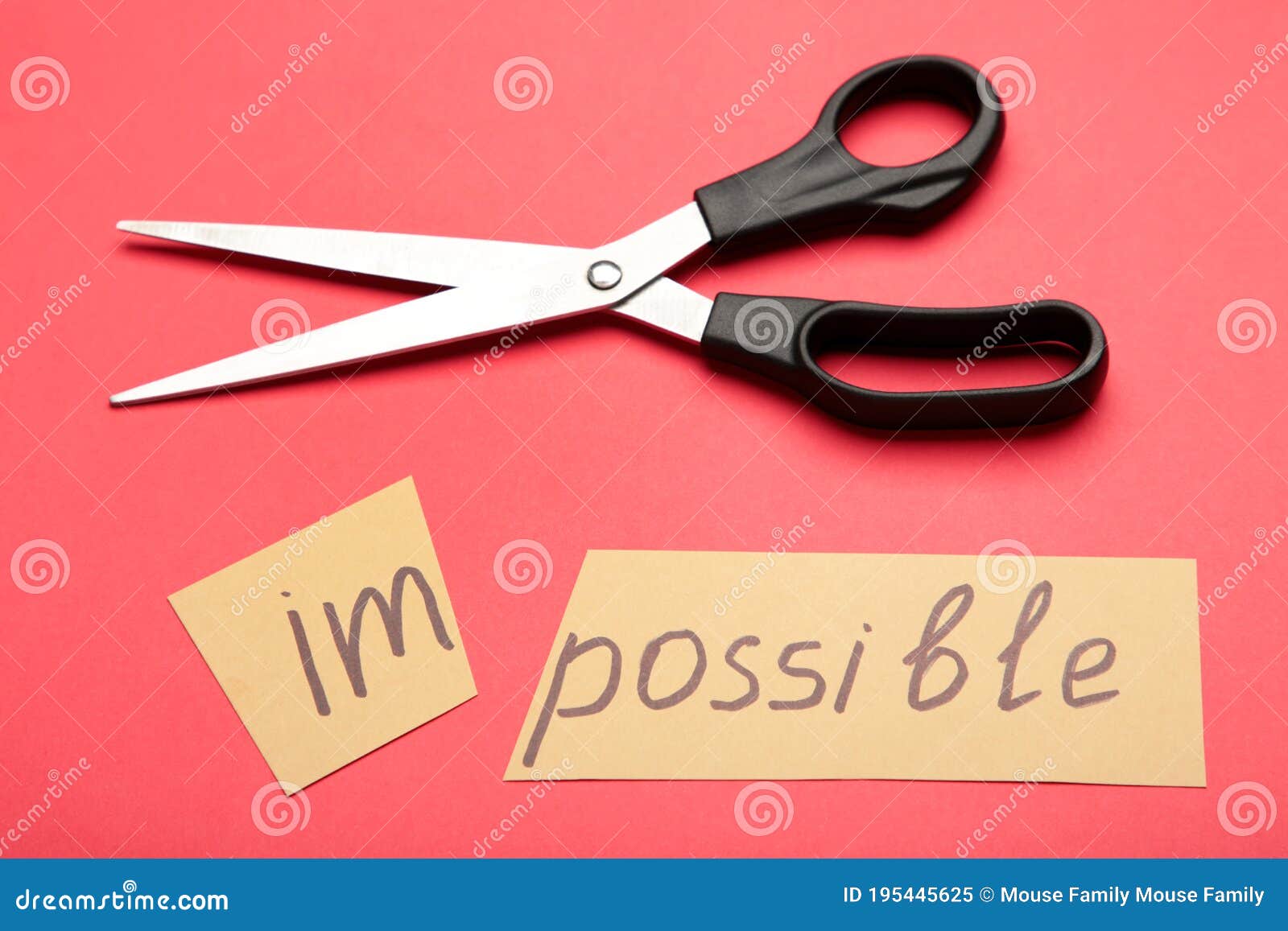 Impossible is Possible Concept. Card with the Text Impossible, Cutting ...