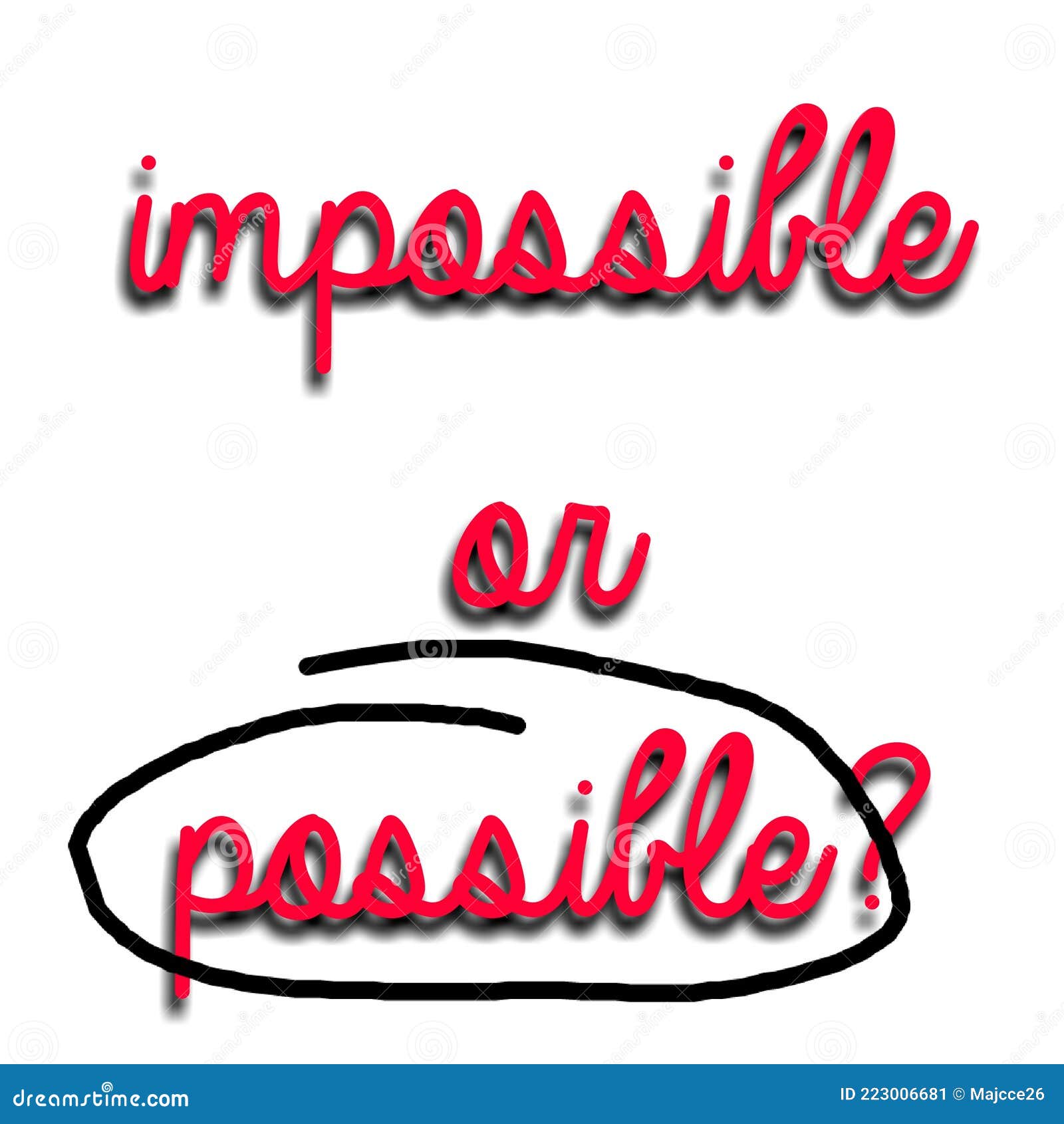 Impossible or Possible Letters Text Stock Illustration - Illustration ...