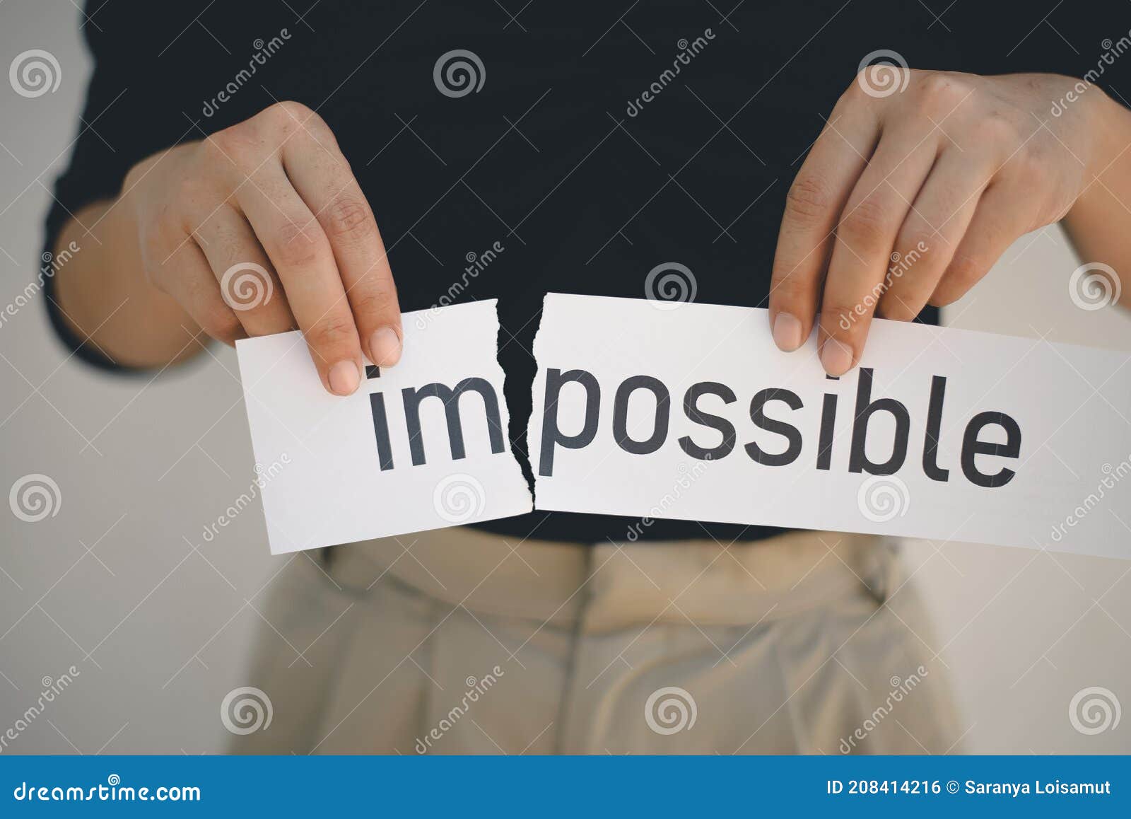 Words Impossible Unable Concept Handwritten On Wooden Log Background ...