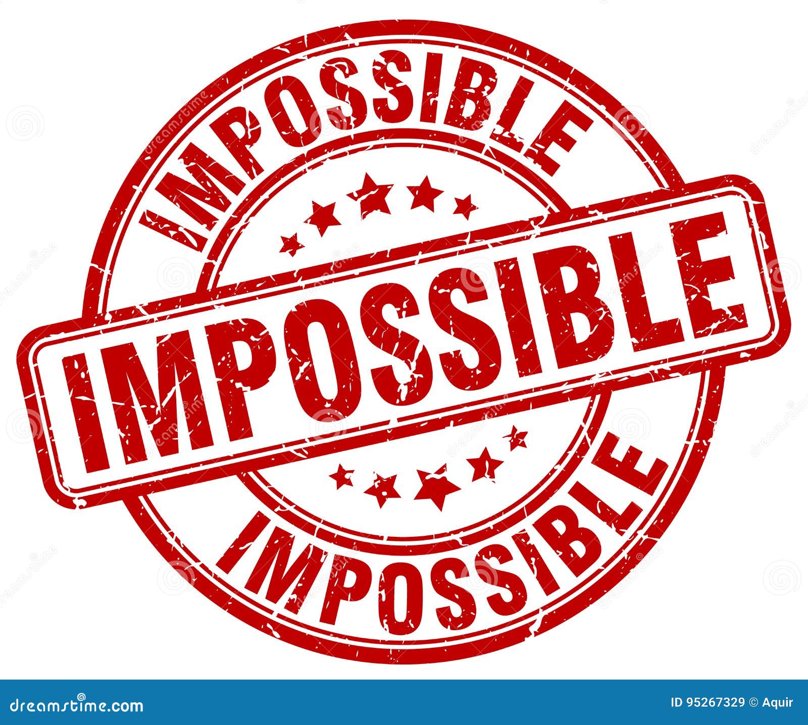 Impossible Red Grunge Round Vintage Stamp Stock Vector - Illustration ...