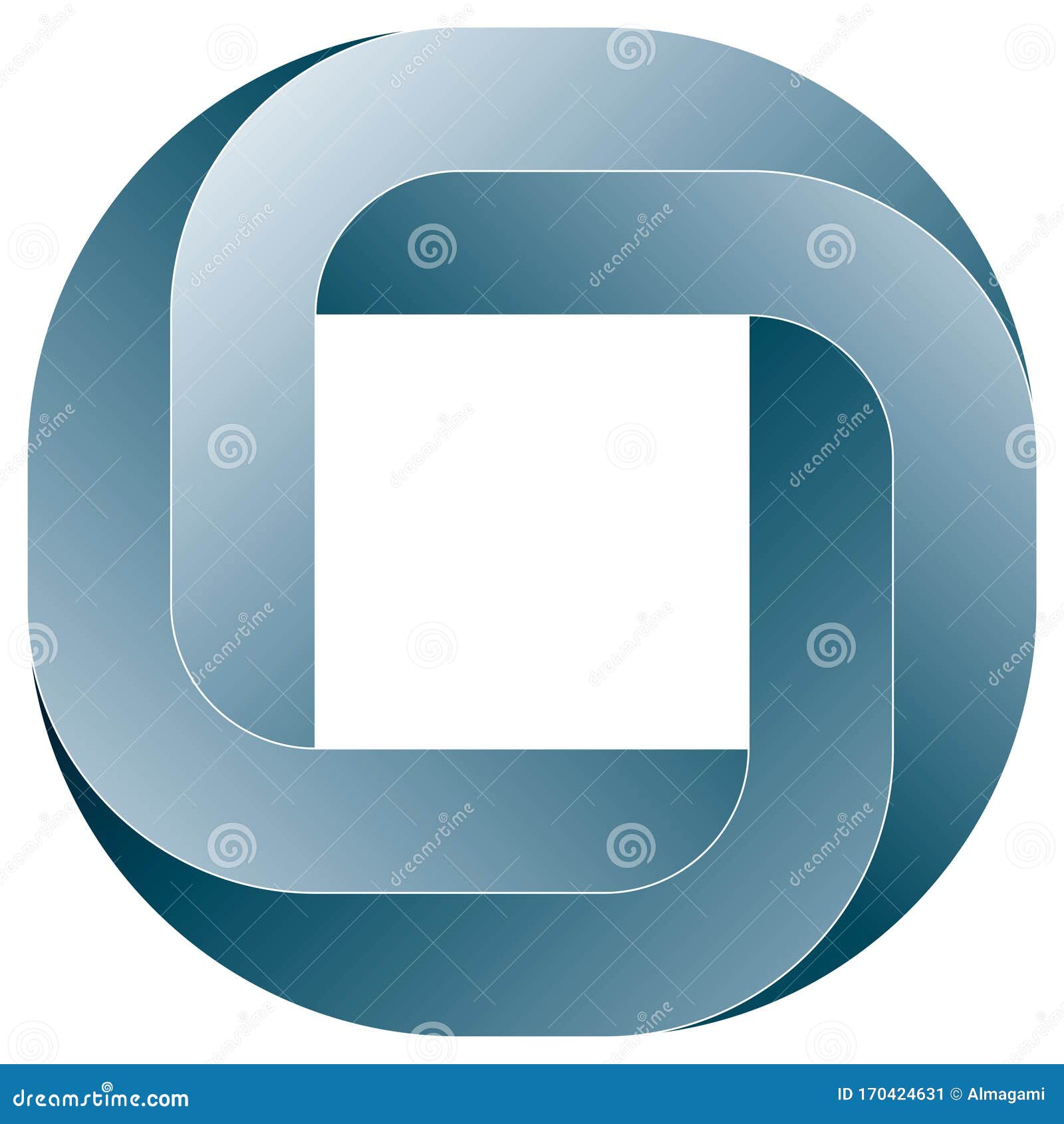Impossible Rouded Square Icon. Stock Vector - Illustration of circle ...