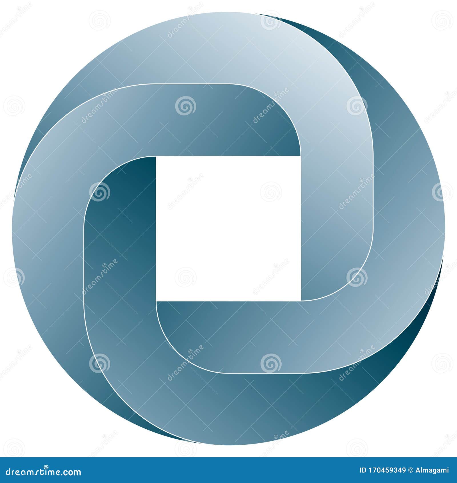 Impossible Rouded Square Icon. Stock Vector - Illustration of line ...