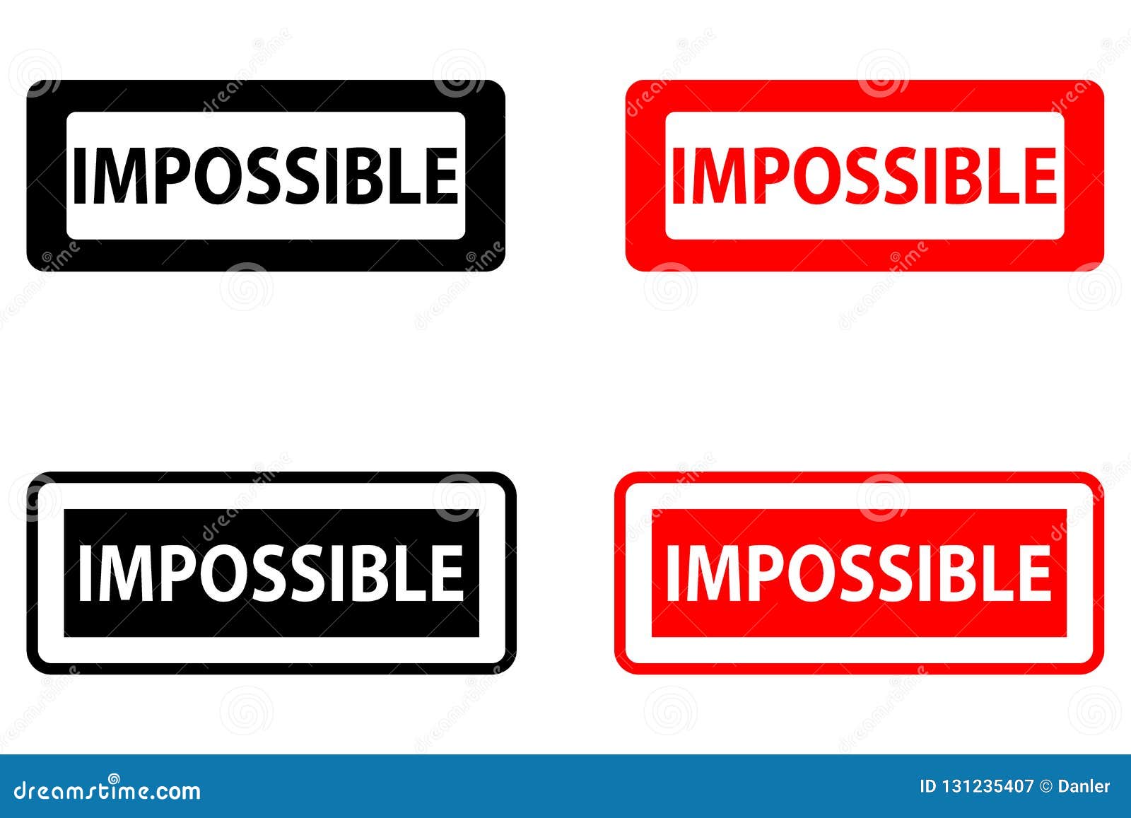 Impossible rubber stamp stock vector. Illustration of icon - 131235407