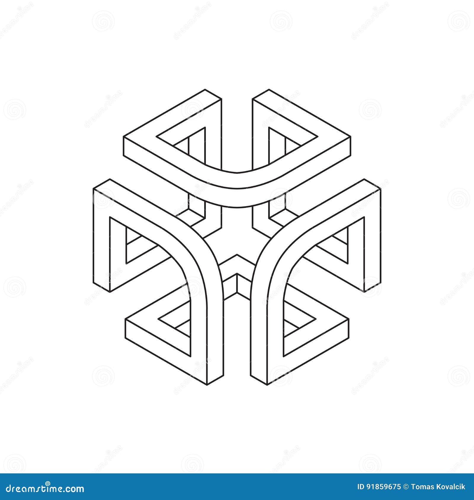 Impossible shape, cube stock vector. Illustration of illusion - 91859675 Impossible shape, cube stock vector. Illustration of illusion - 91859675