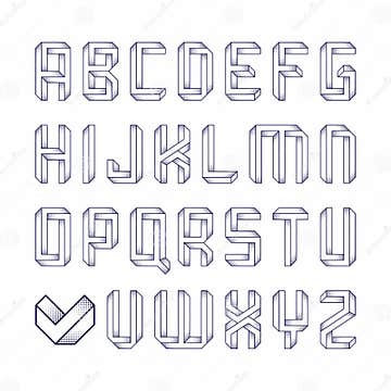 Impossible shape font stock vector. Illustration of impossible - 66892599