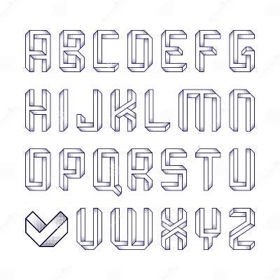 Impossible shape font stock vector. Illustration of impossible - 66892599