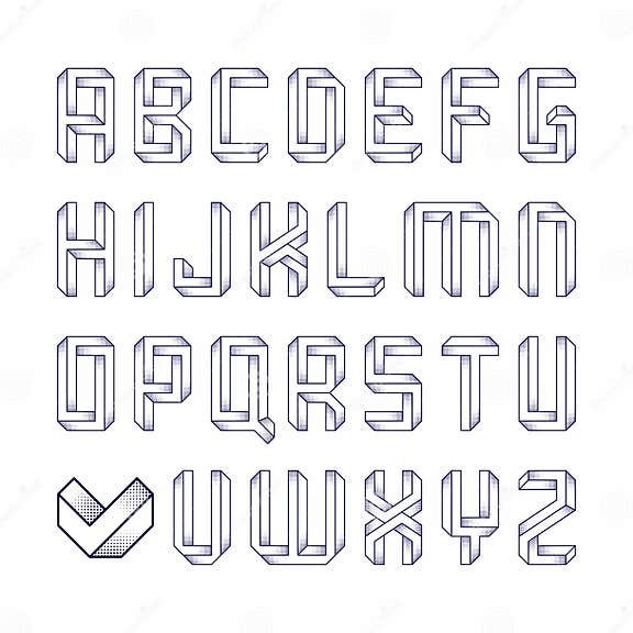 Impossible shape font stock vector. Illustration of impossible - 66892599