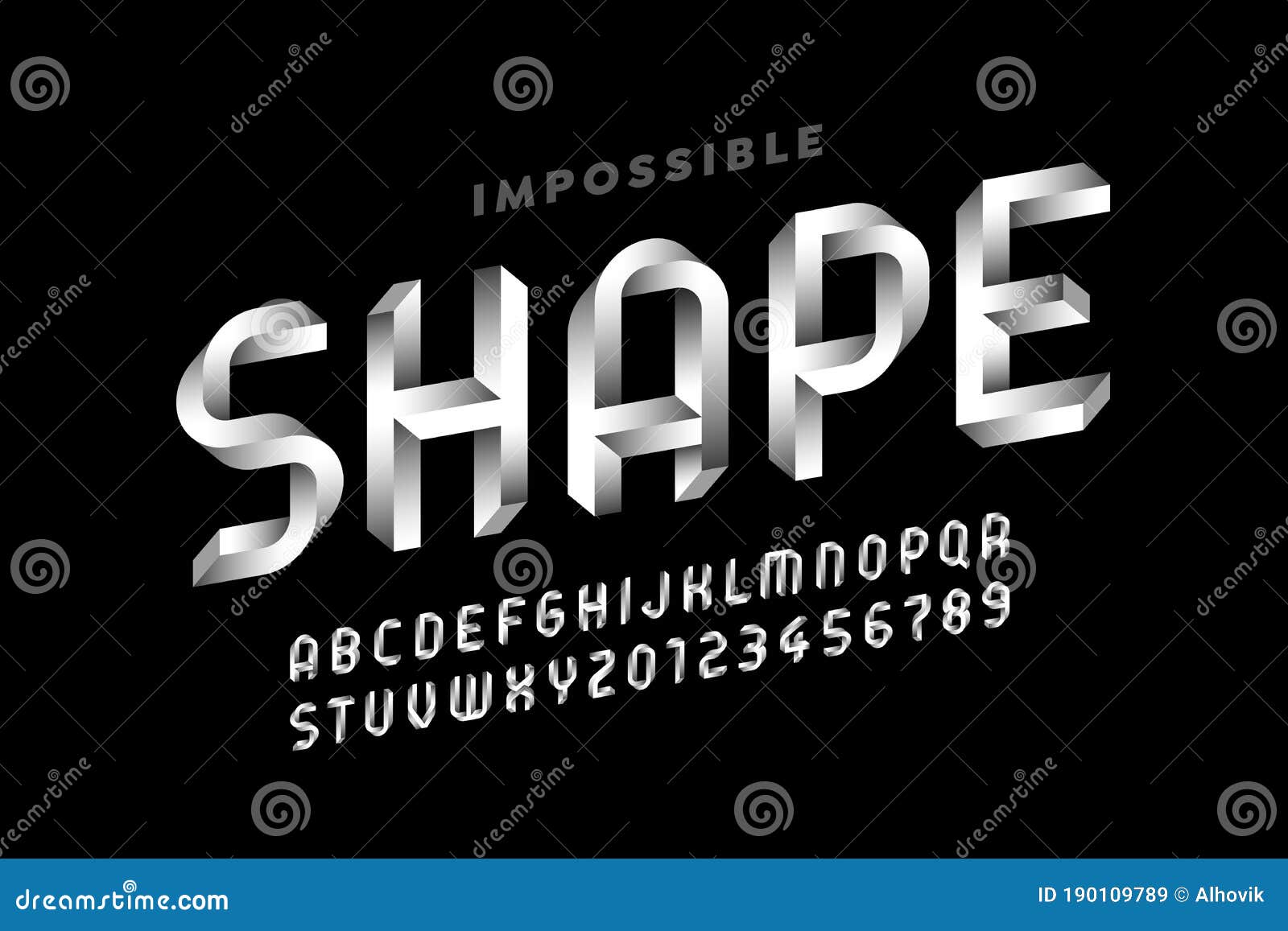 Impossible Shape Style Font Stock Vector - Illustration of reality ...