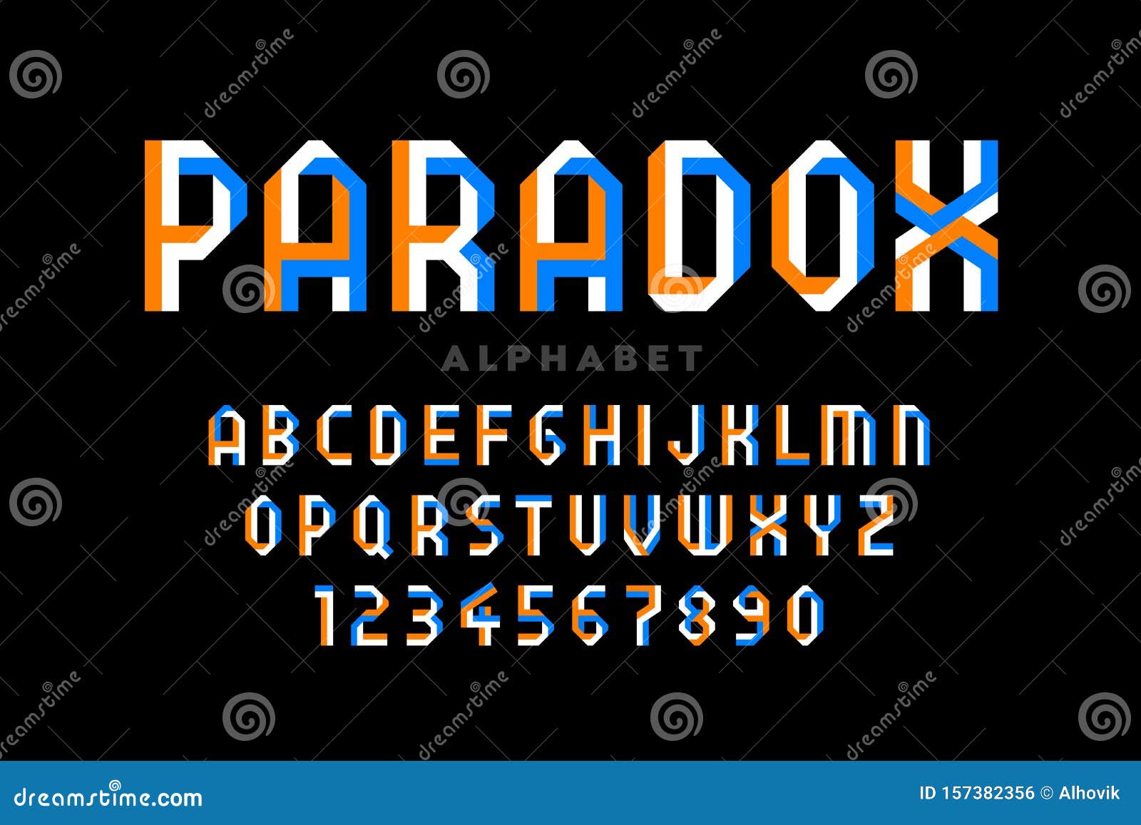 Impossible Shape Style Font Stock Vector - Illustration of geometrical ...