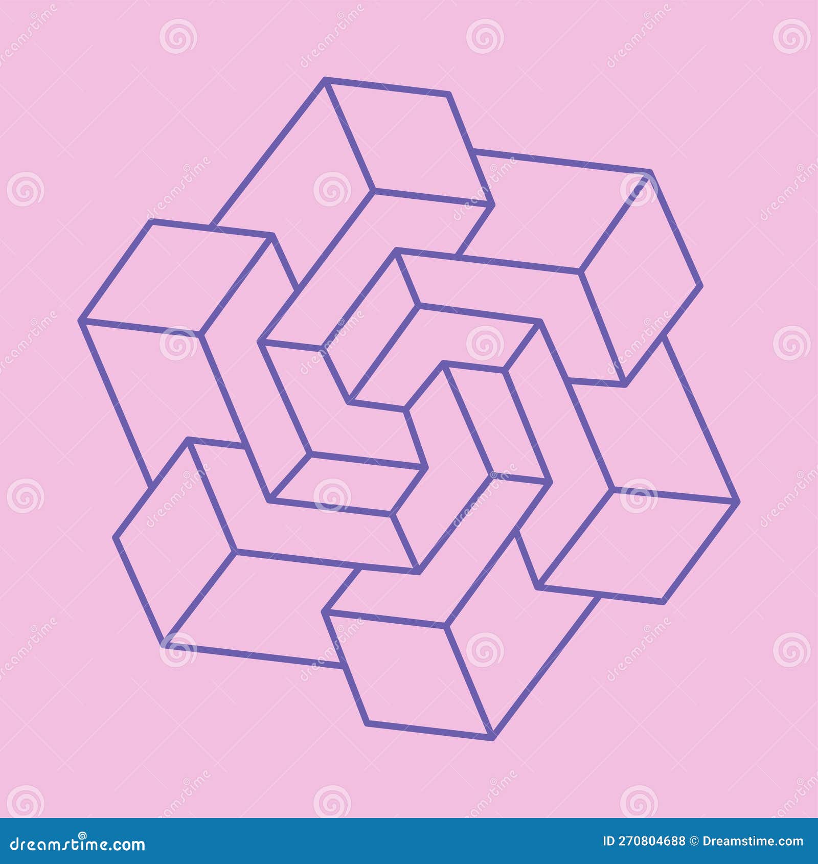 Impossible Shapes, Optical Illusion Logo, Vector Pattern. Optical Art ...