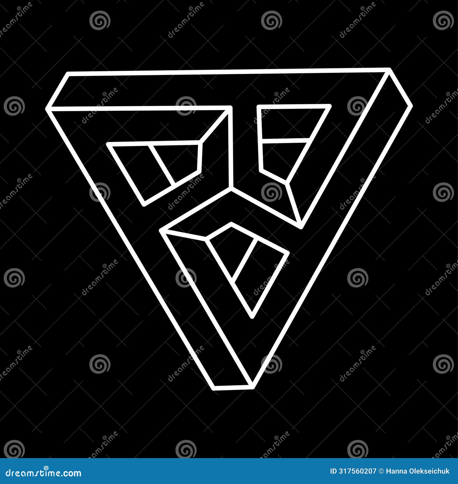 Impossible Shapes, Optical Illusion Logo, Vector Triangle. Optical Art ...