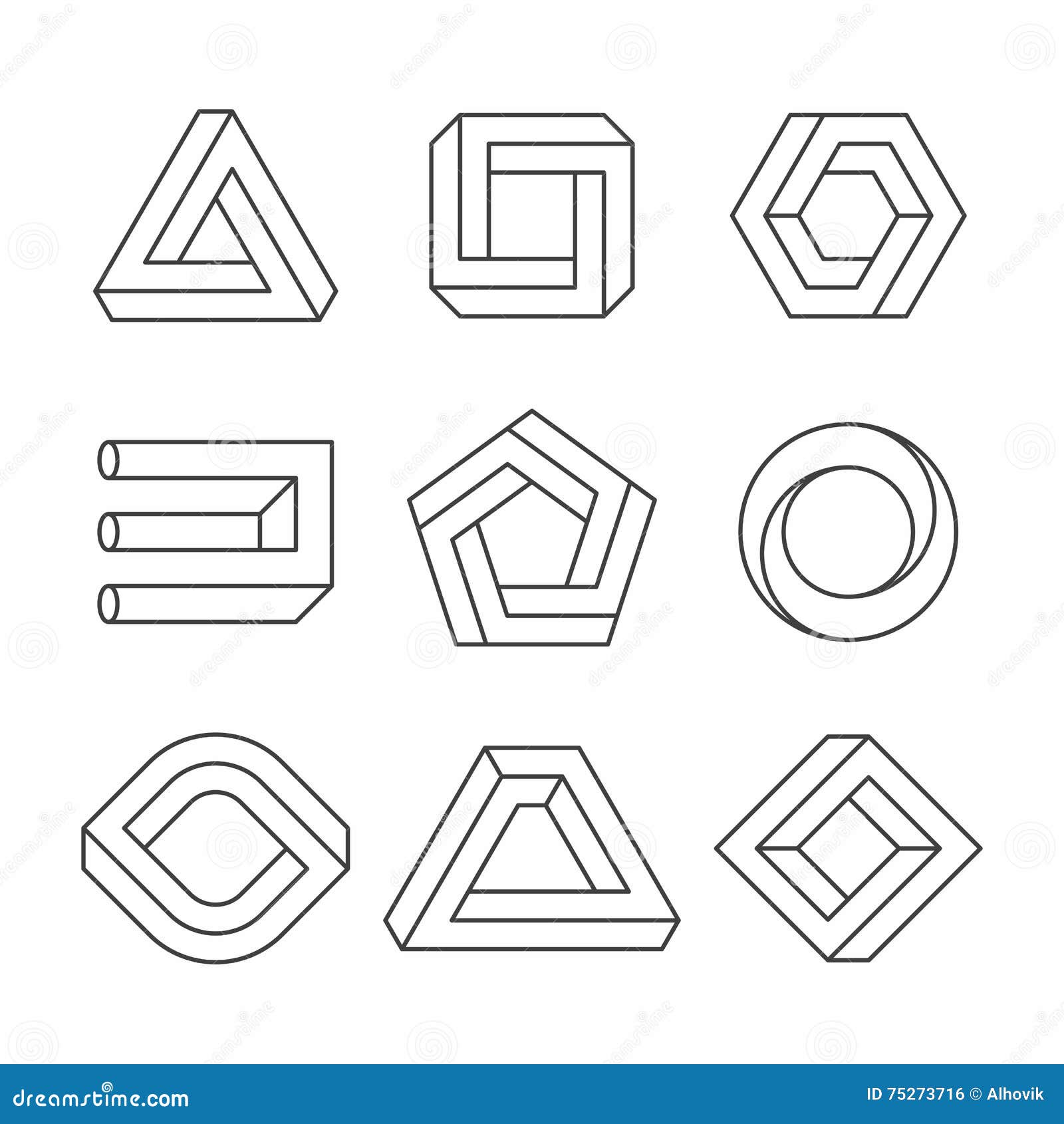 Impossible shapes stock vector. Illustration of geometry - 75273716 Impossible shapes stock vector. Illustration of geometry - 75273716