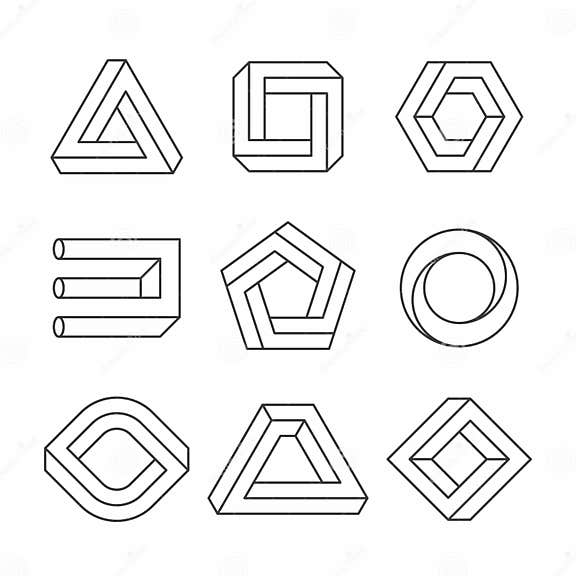 Impossible shapes stock vector. Illustration of geometry - 75273716
