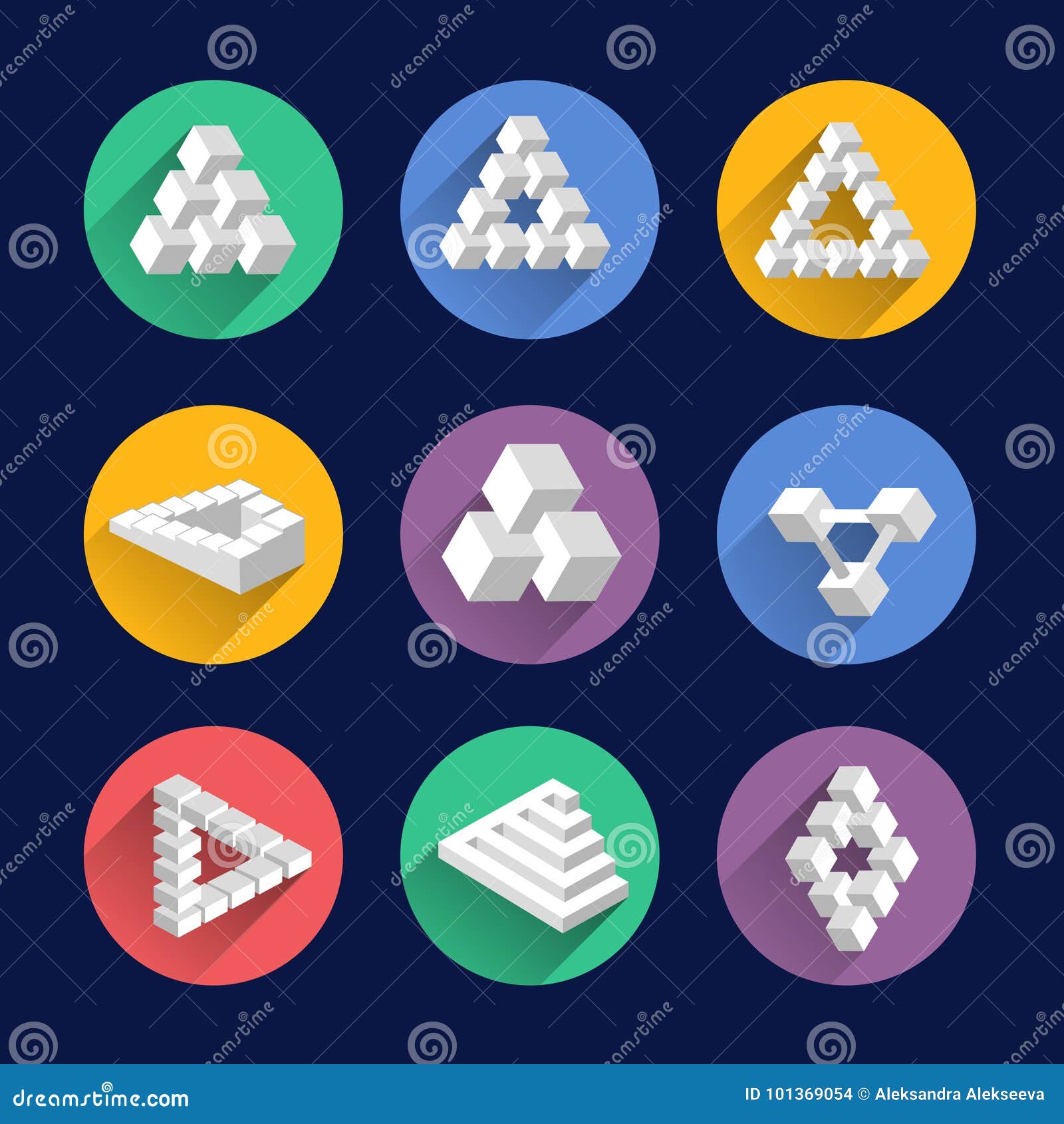 Impossible Shapes, Optical Illusion Objects Vector Symbols Stock Vector ... Impossible Shapes, Optical Illusion Objects Vector Symbols Stock Vector ...