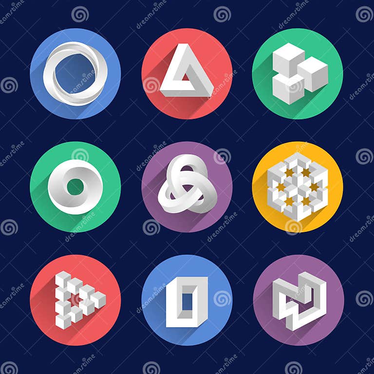 Impossible Shapes, Optical Illusion Objects Vector Symbols Stock Vector ...