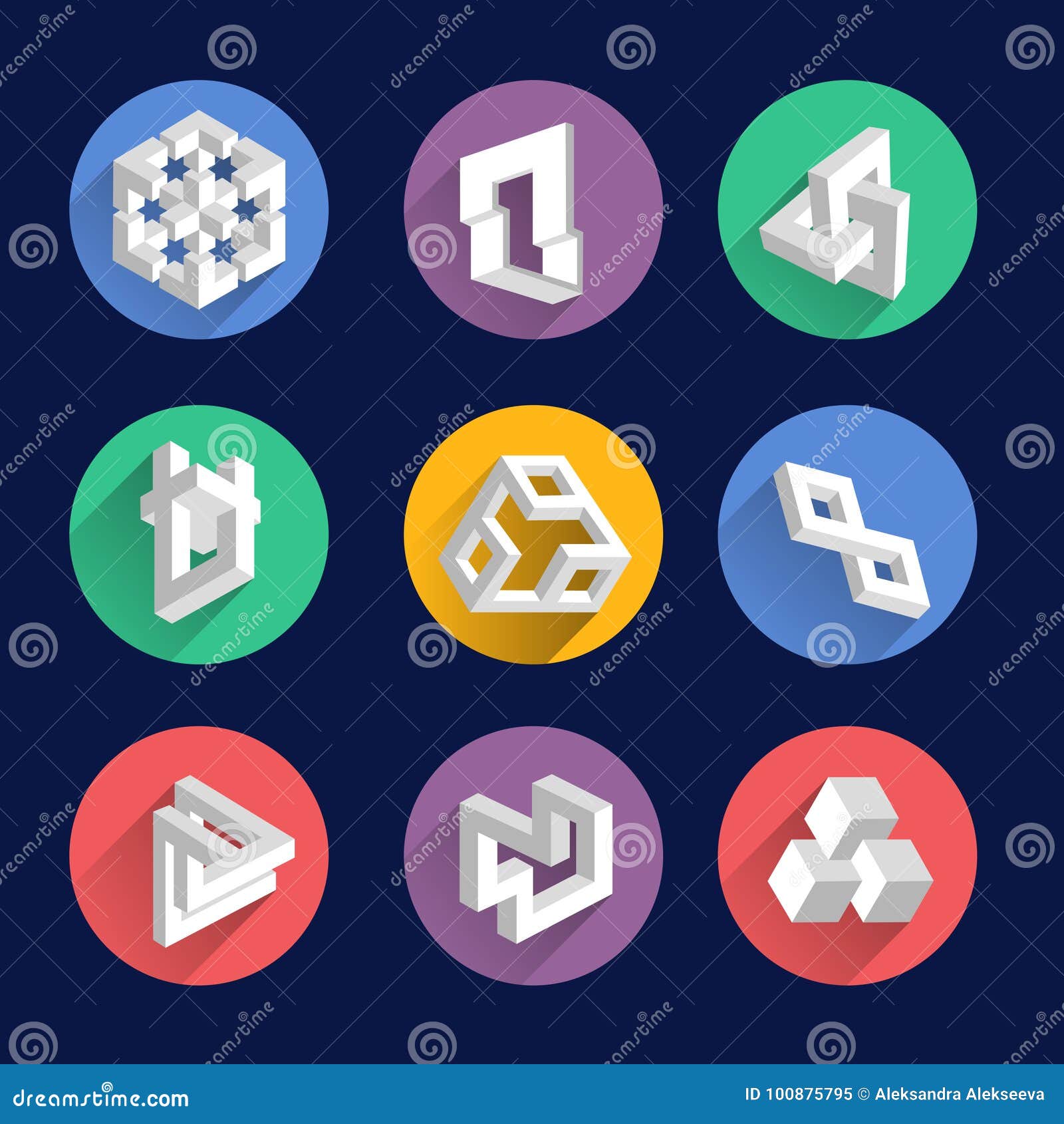Impossible Shapes, Optical Illusion Objects Vector Symbols Stock Vector ... Impossible Shapes, Optical Illusion Objects Vector Symbols Stock Vector ...