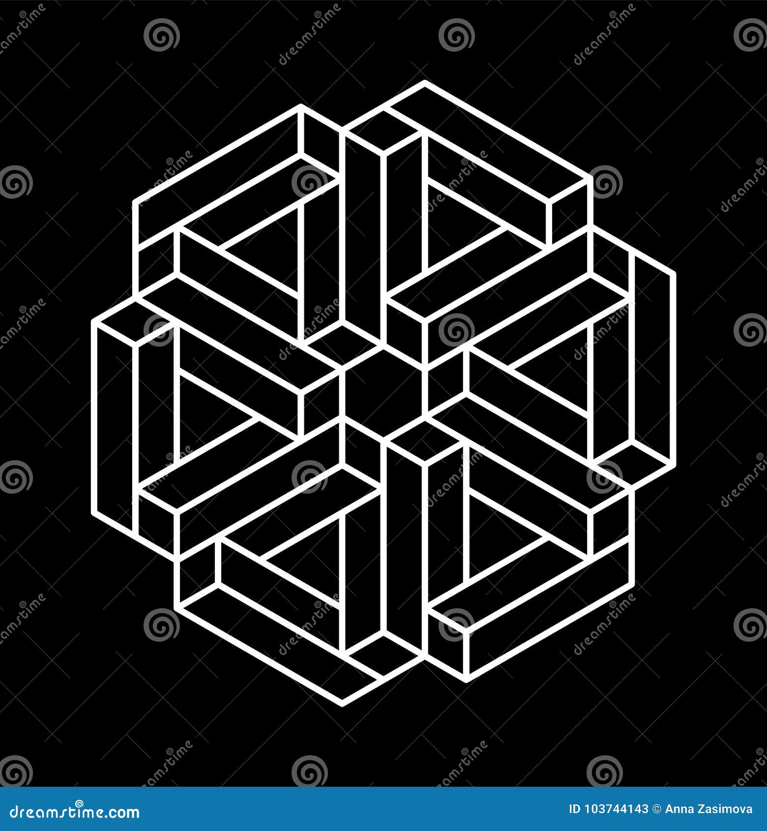 Impossible Shapes. Optical Illusion. Vector Illustration Isolated On ...