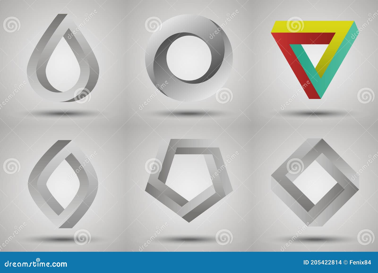 Impossible Shapes. Vector Logo Templates. Abstract Isometric Optical ...