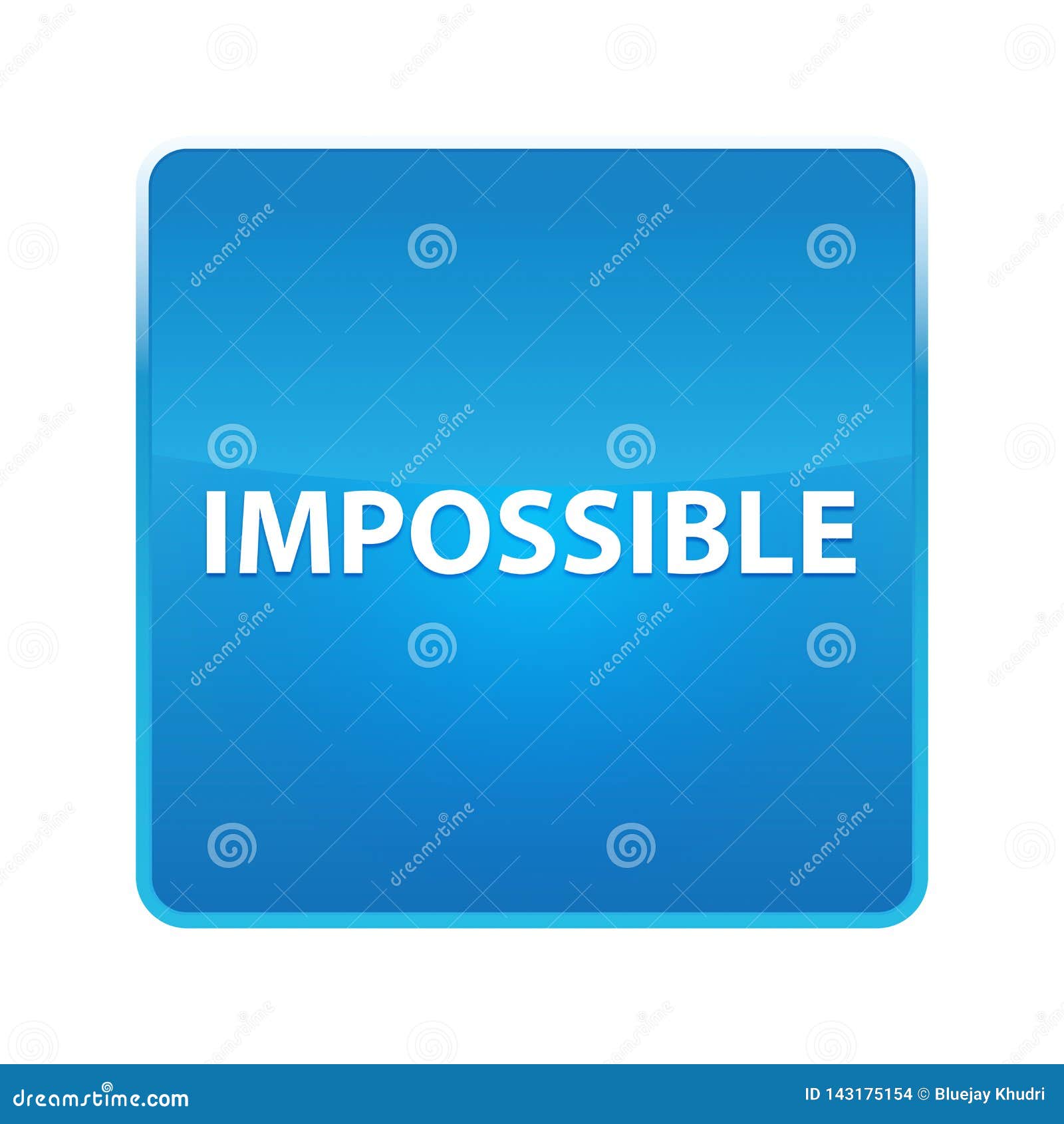 Impossible Shiny Blue Square Button Stock Illustration - Illustration ...