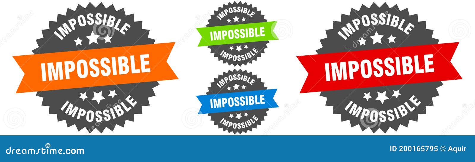 Impossible Sign. Round Ribbon Label Set. Seal Stock Vector ...