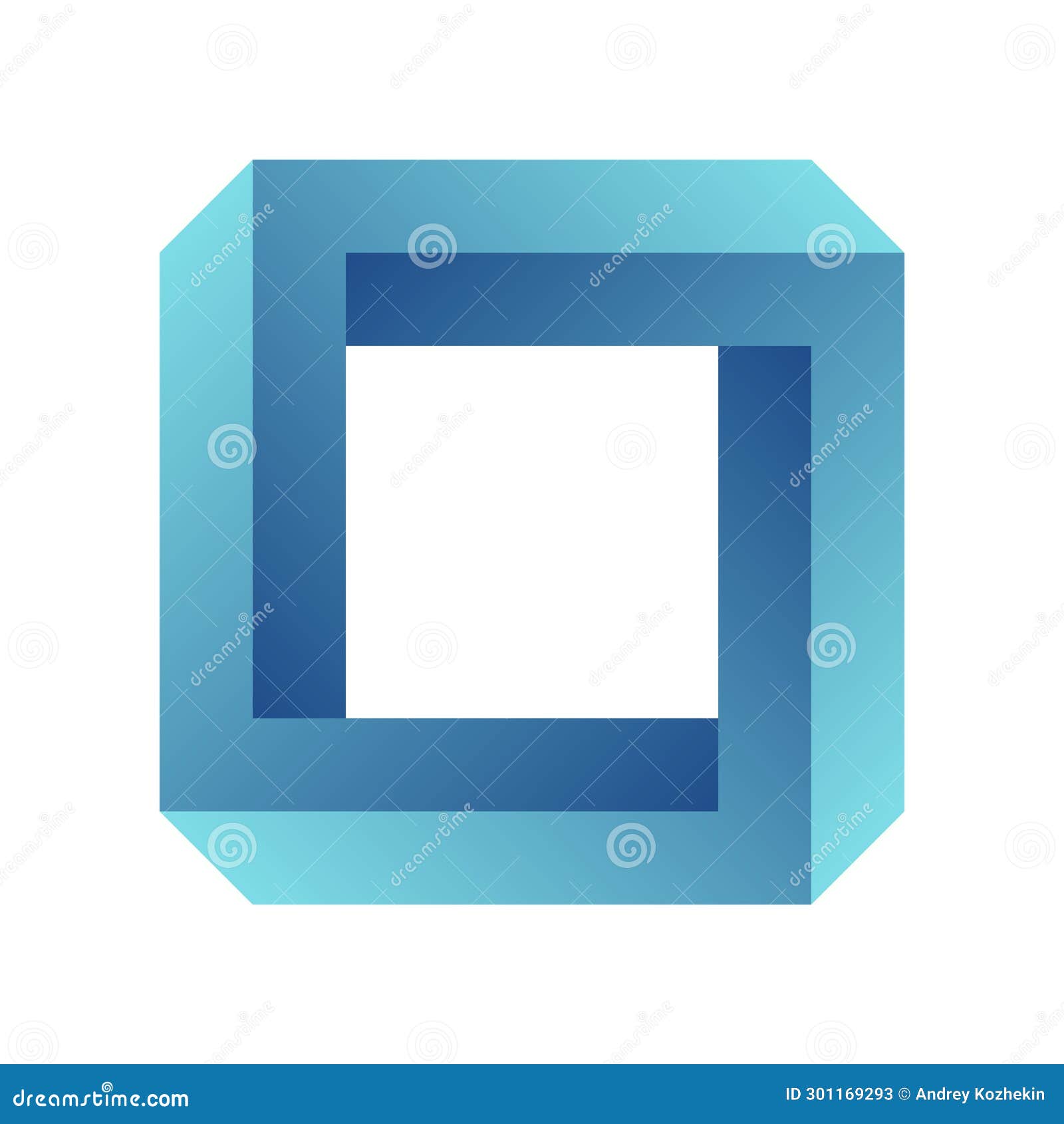 Impossible Square. Eternal Figure Stock Illustration - Illustration of infinite, impossible ...
