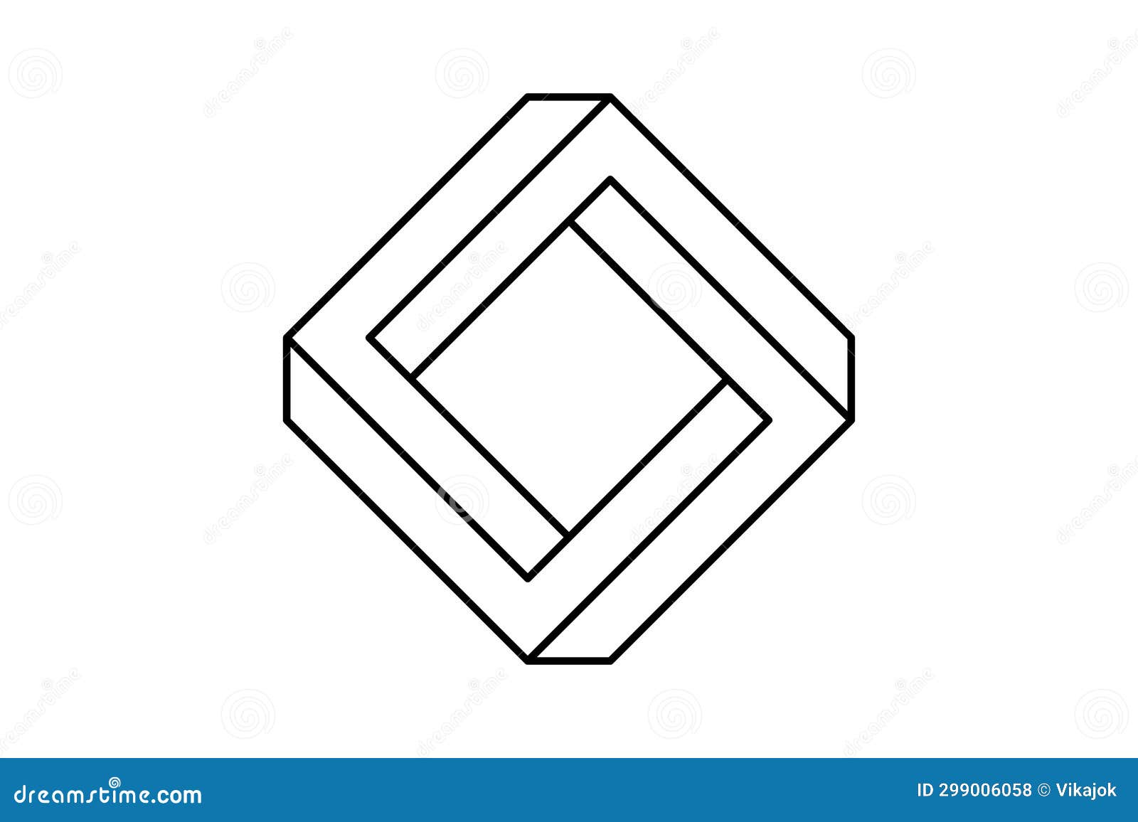 Impossible Square Shape. Optical Visual Illusion. Rectangular Infinite ...