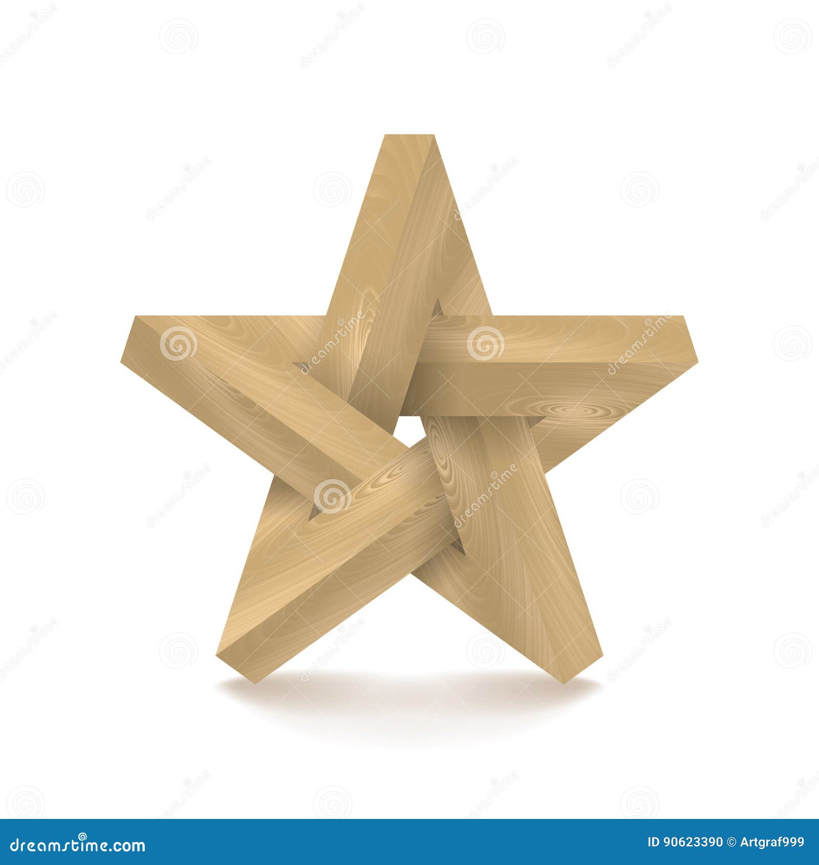 Impossible Star. Imitation Wood. Vector Illustration Stock Vector ...