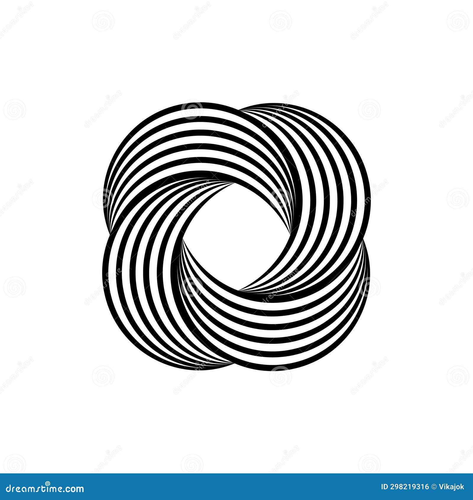 Impossible Symbol. Rounded Square Linear Shape. Infinite Knot Sign ...