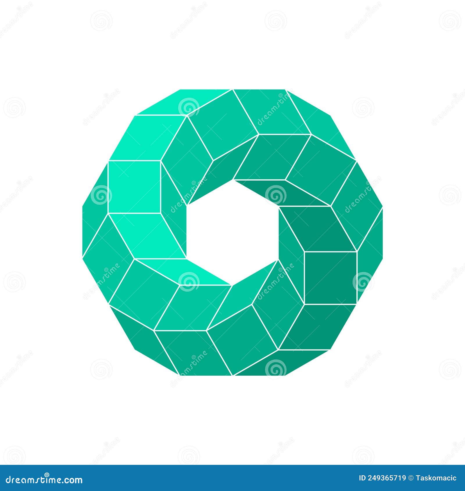 Impossible Toroidal Polyhedron. Blue Impossible Infinite Shape. Sacred ...
