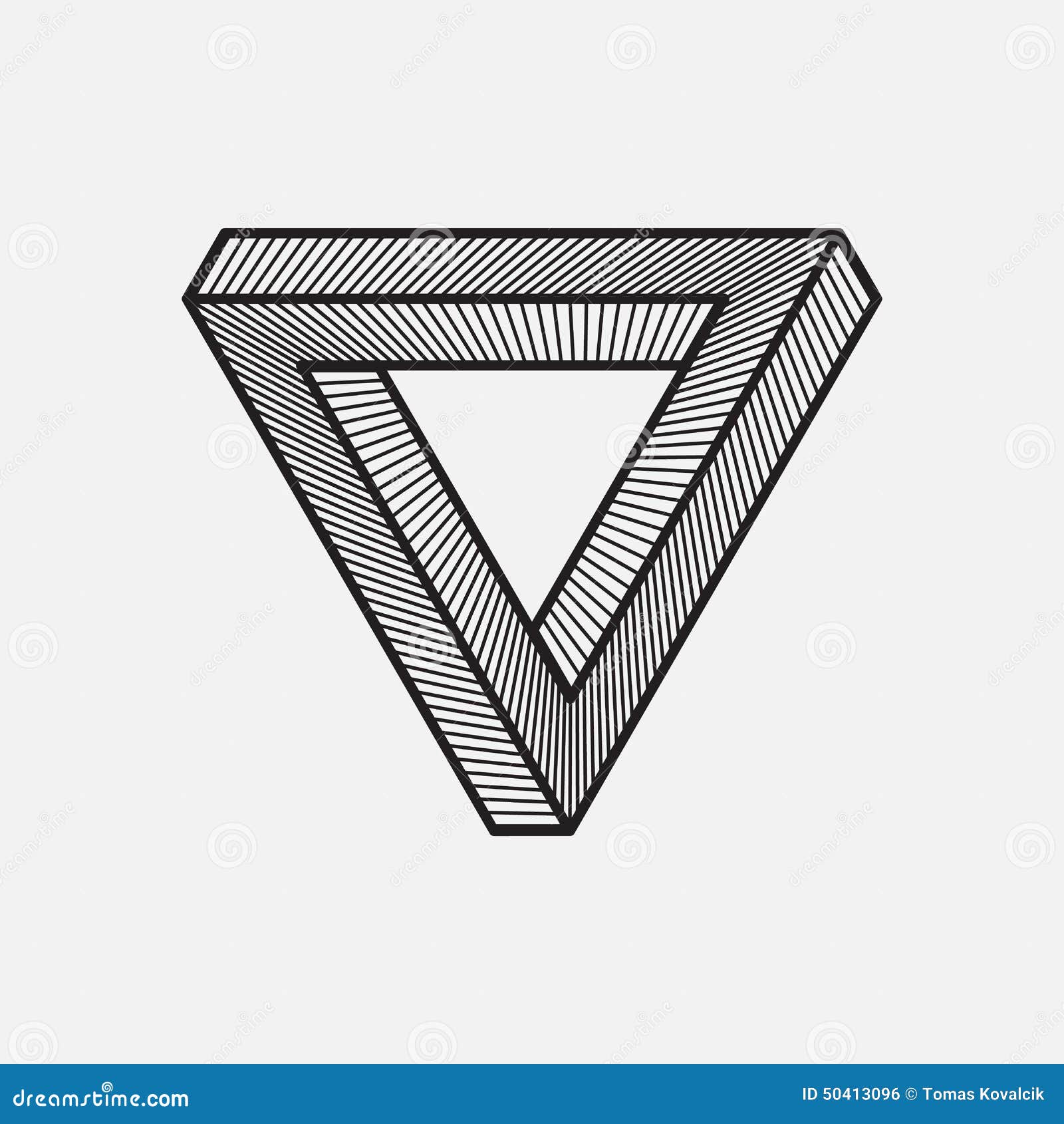 Impossible Triangle. Optical Illusion Triangular Shape. 3d Abstract ...