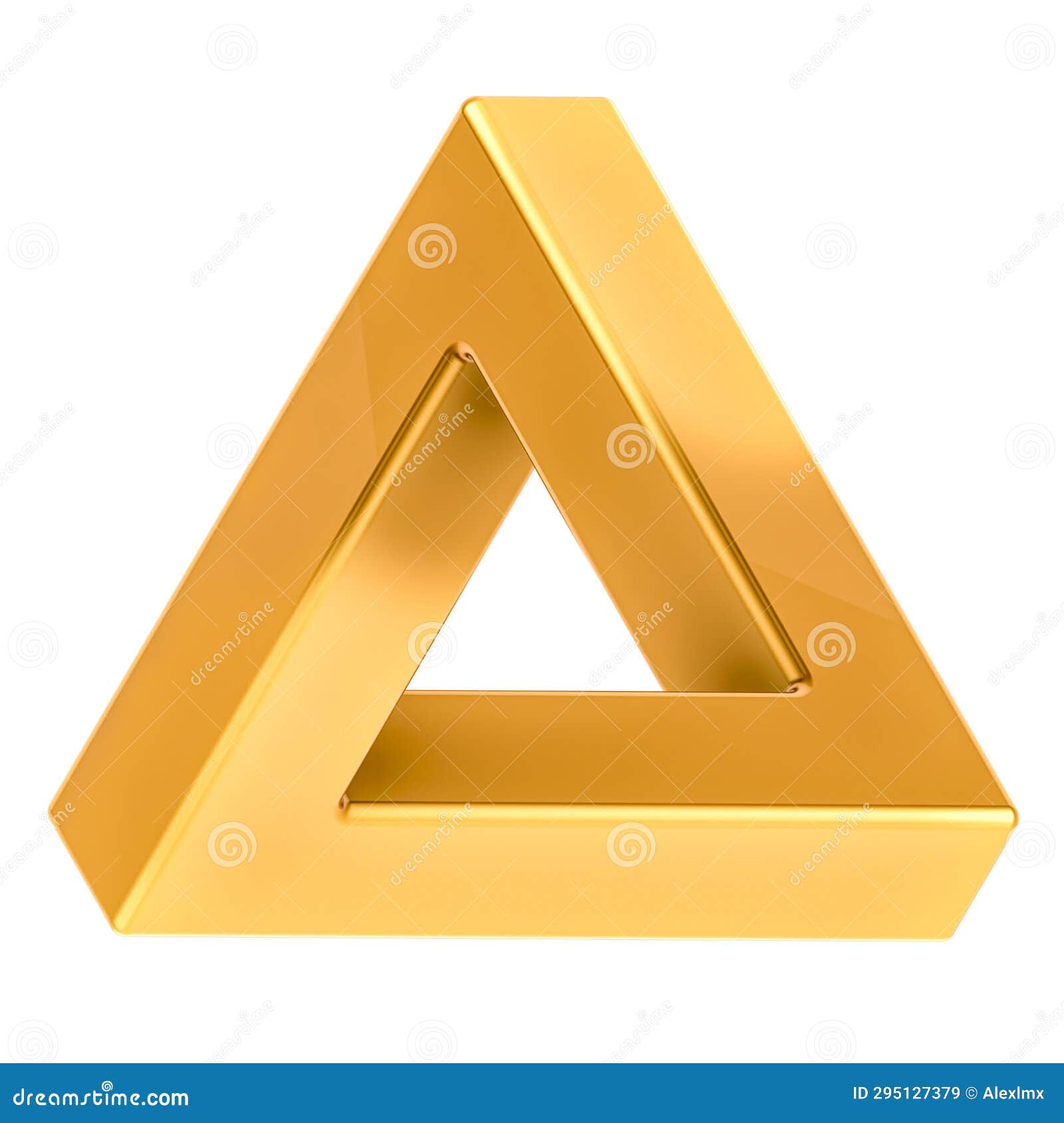 Impossible Triangle Optical Illusion, 3D Rendering Stock Illustration ...