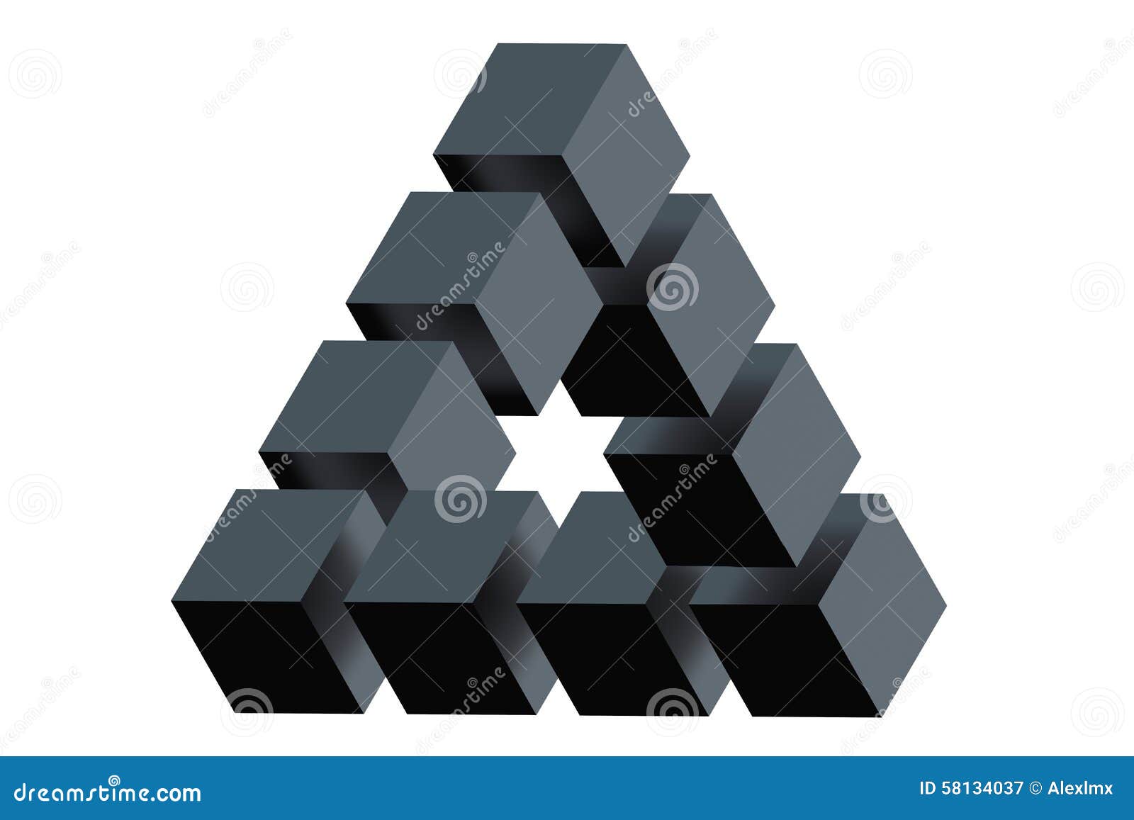 Impossible Triangle. Penrose Optical Illusion. Cartoon Vector ...