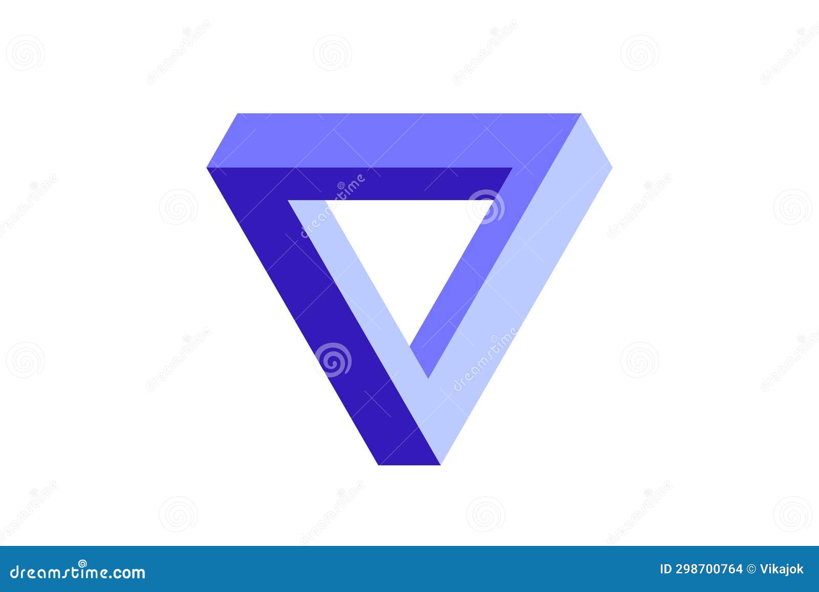 Impossible Triangle Shape Optical Visual Illusion Triangular Infinite