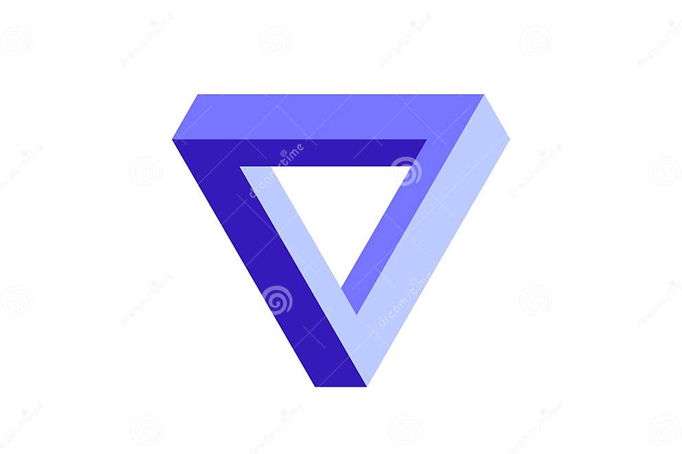 Impossible Triangle Shape. Optical Visual Illusion. Triangular Infinite ...