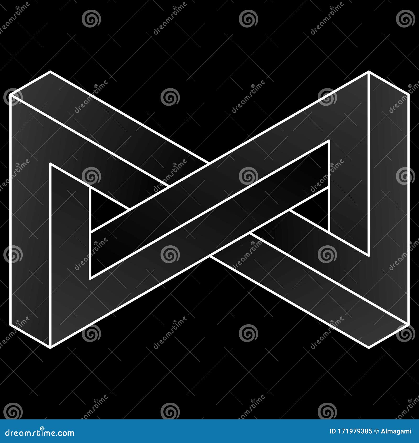 Impossible Triangular Infinity Icon. Stock Vector - Illustration of ...