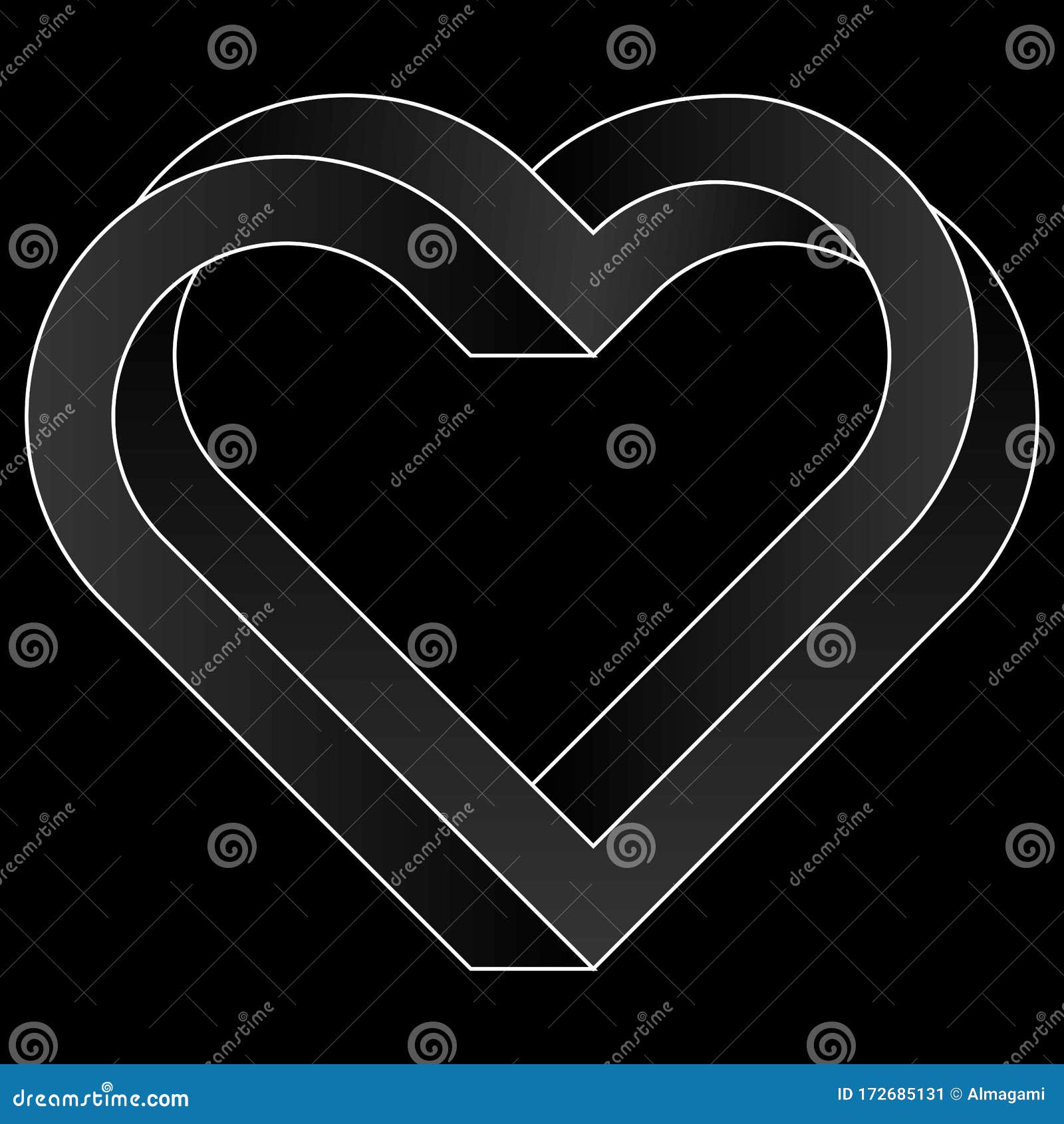 Impossible Twisted Heart Icon Stock Vector - Illustration of love ...
