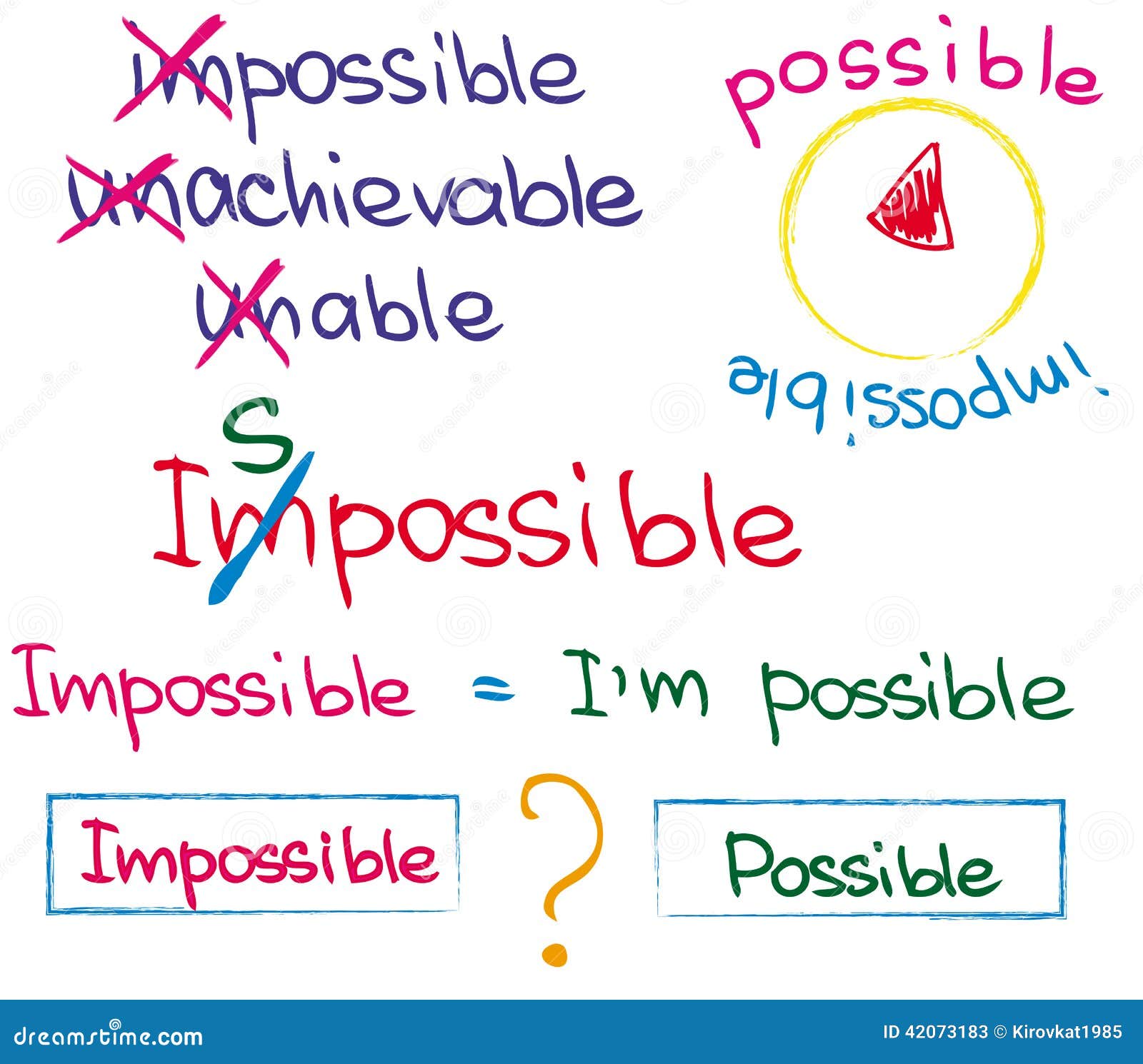 Impossible Unachievable Unable5 Stock Vector - Illustration of ...