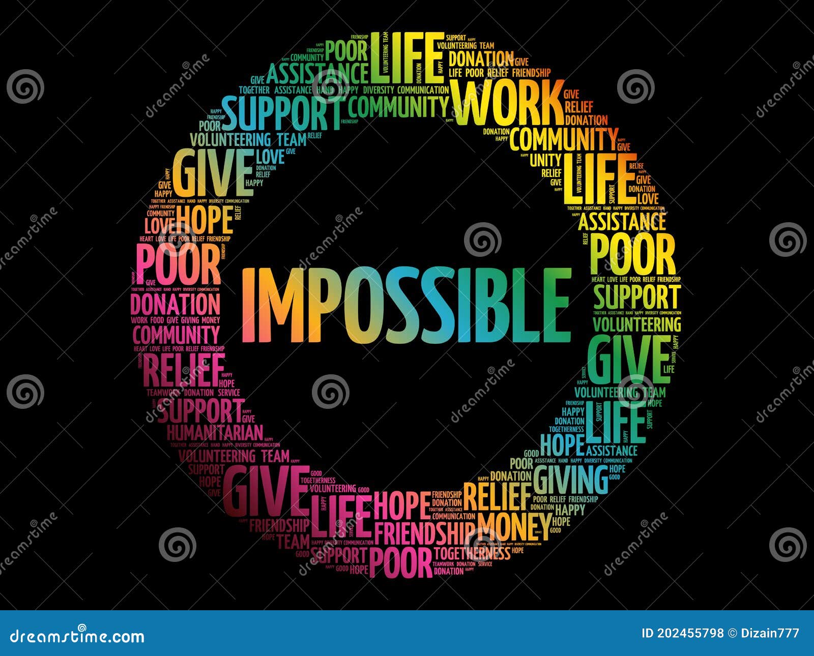 Impossible Word Cloud Collage, Business Concept Stock Illustration ...