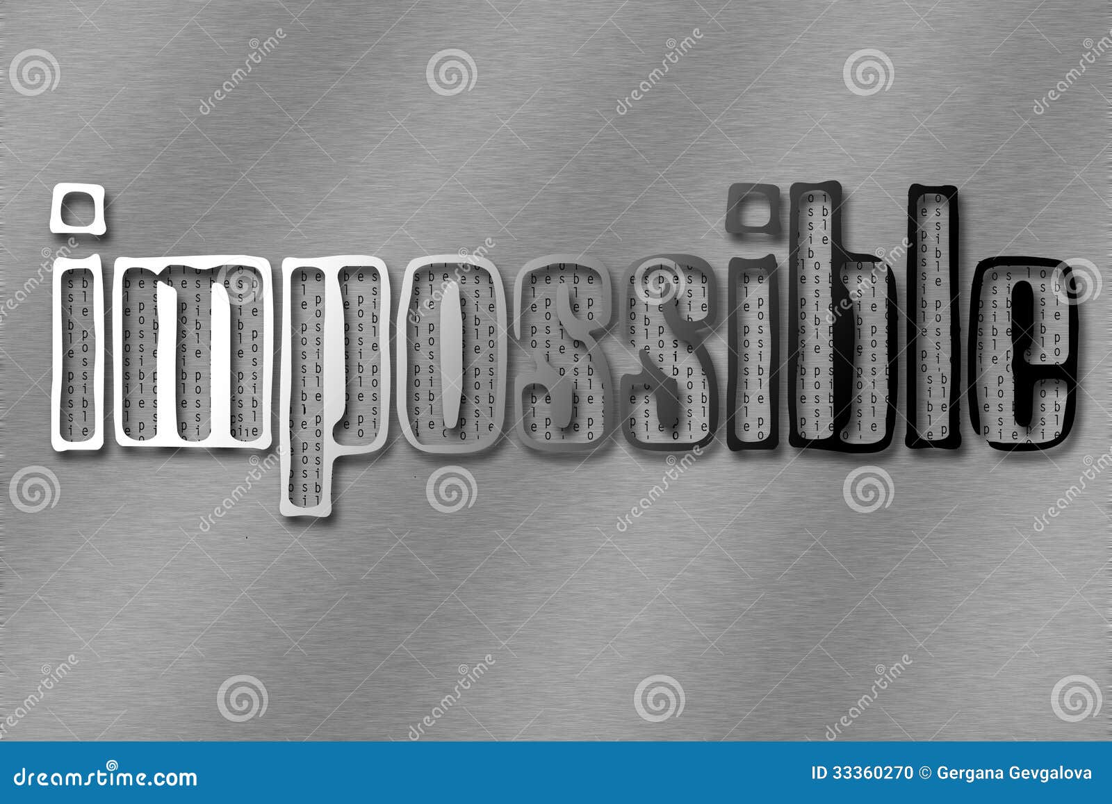 Impossible word stock illustration. Illustration of inspiration - 33360270
