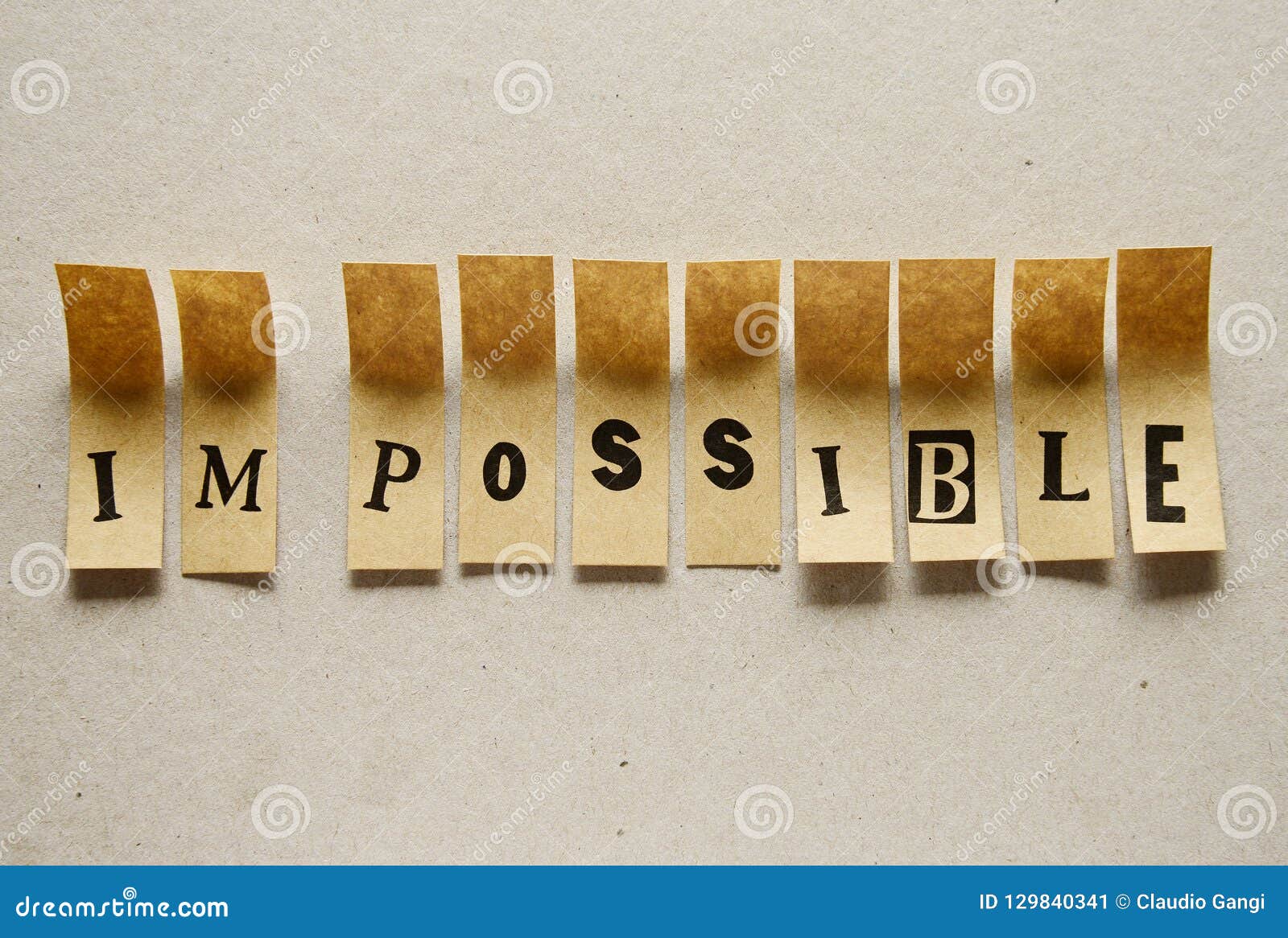 Impossible - Word in Sticky Letters Stock Image - Image of style ...