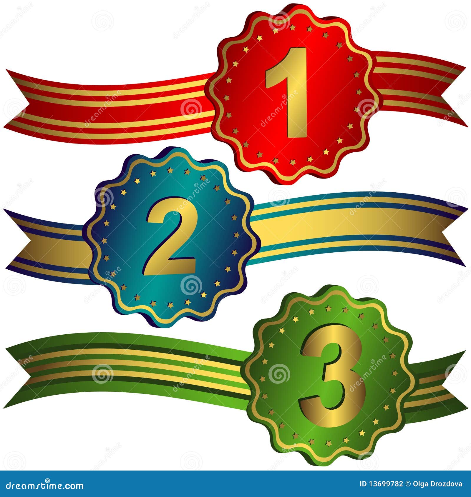 Imposti I Premi Con I Nastri Illustrazione Vettoriale - Illustrazione ...